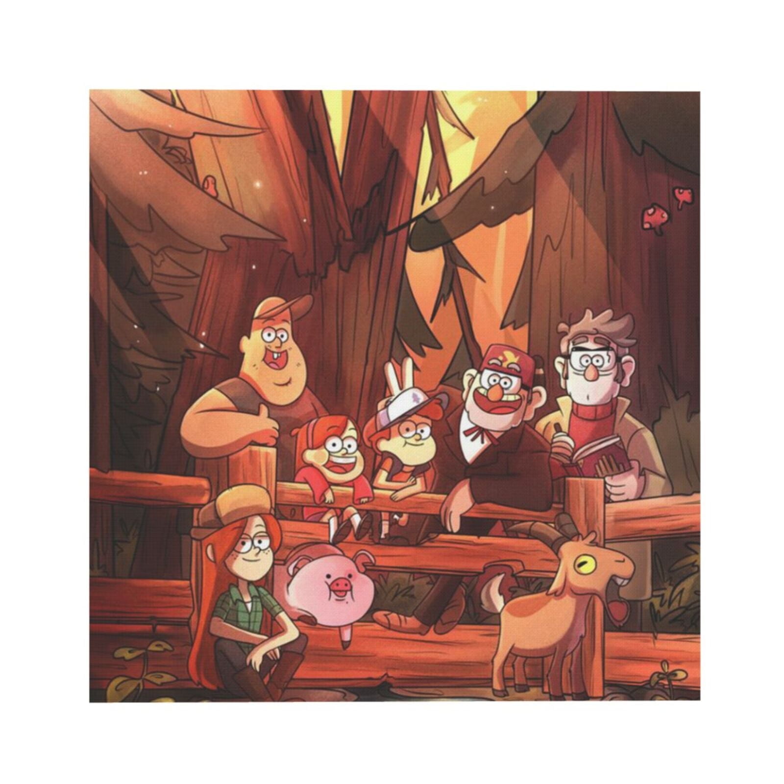 Animation Gravity Falls Canvas Decorative Poster Square Unframe Wall ...