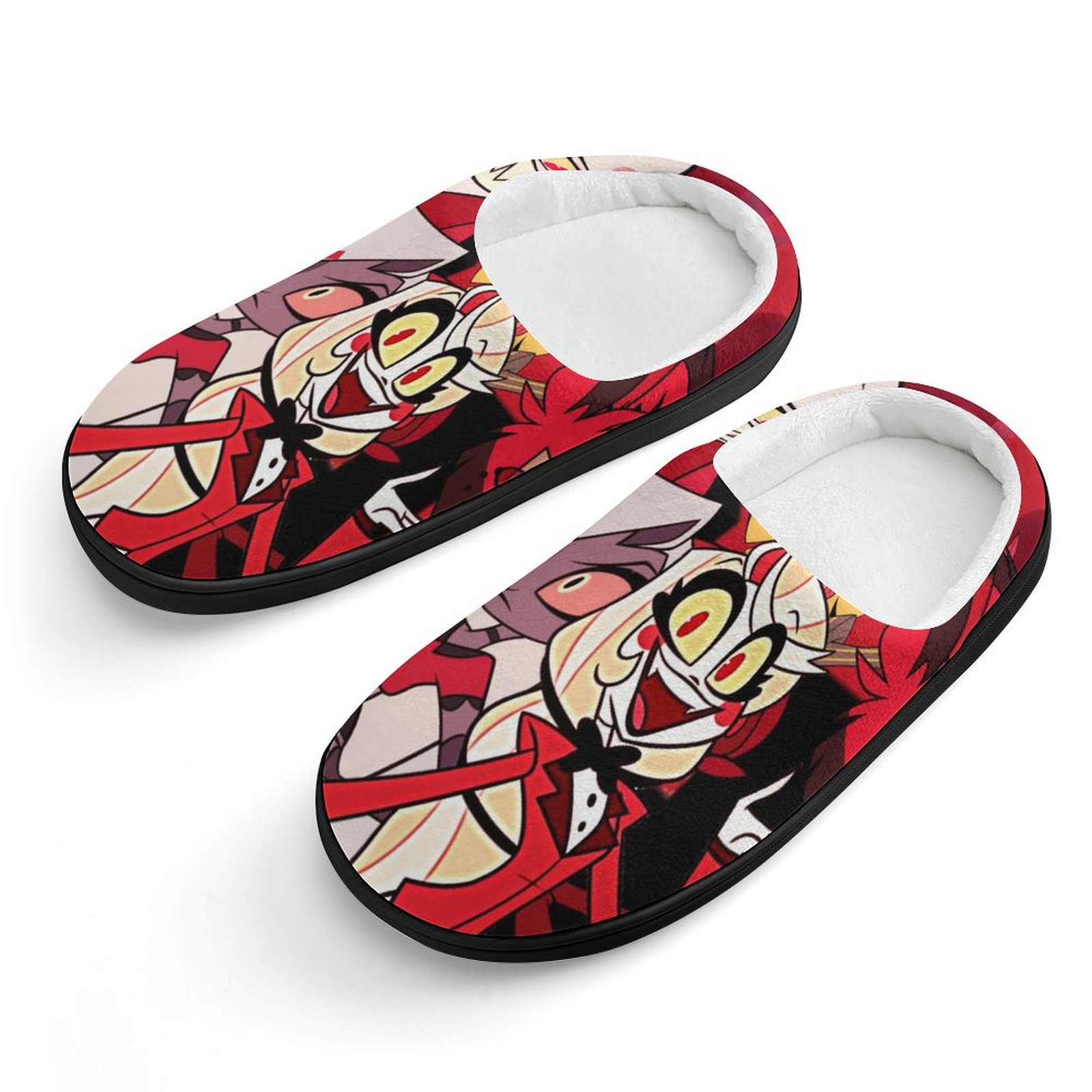 Animation Hazbin Hotel Soft Plush Slippers for Boys Girls Winter Warm ...