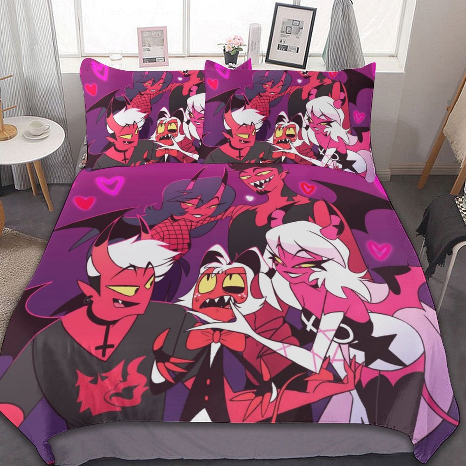 Animation Helluva Boss 3 Pieces Bedding Sets Soft Comforter Sets Decor Bedroom Gifts With 1 ...