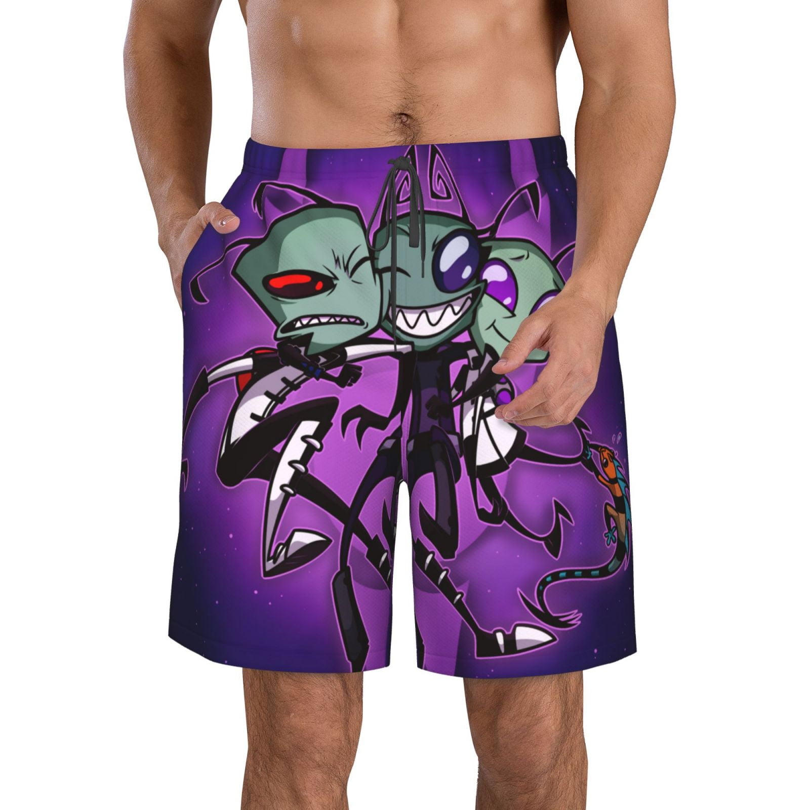 Animation Invader Zim Men's Beach Shorts Swim Trunks Casual Quick Dry ...