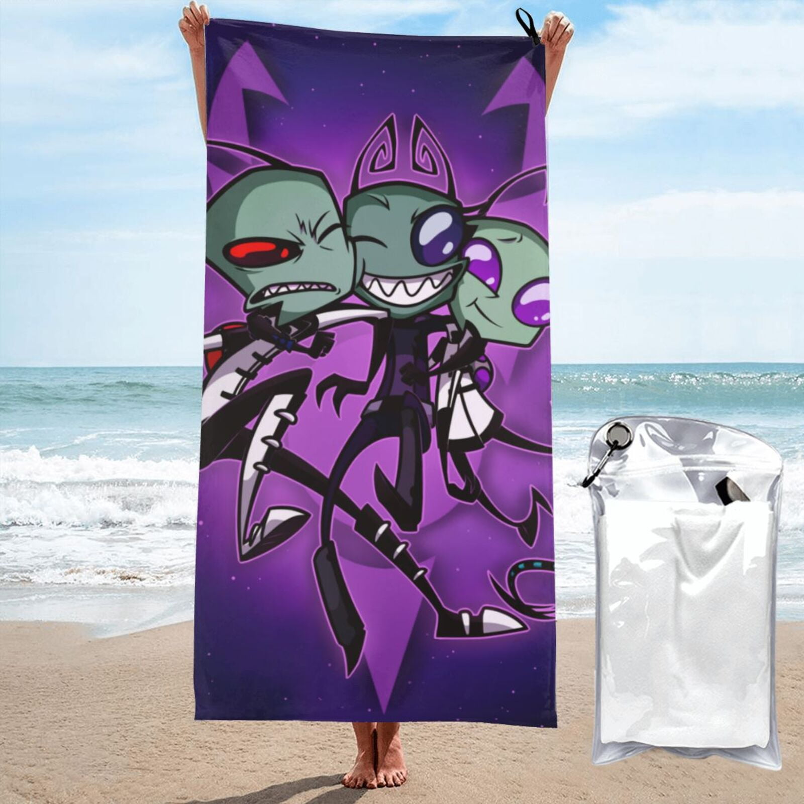 Animation Invader Zim Quick Dry Bath Towel Lightweight Soft Absorbent ...