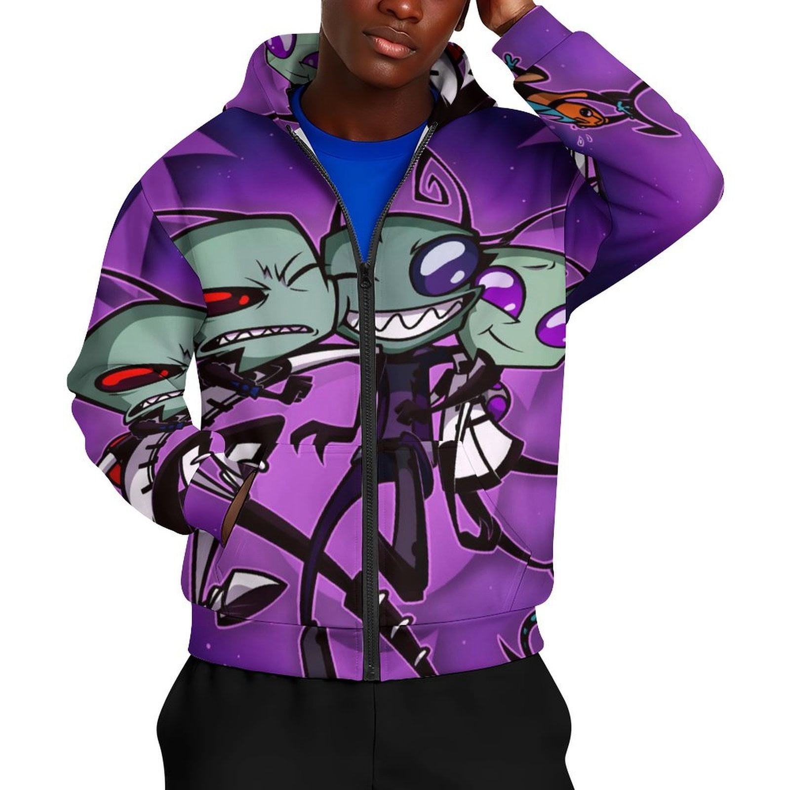Animation Invader Zim Teen Sweatshirts Zipper Hoodies Jacket Coat With ...
