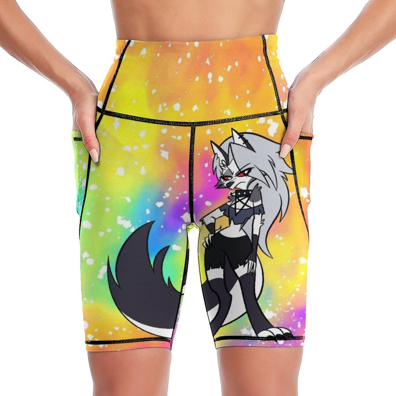 Animation Loona Helluva Boss Knee-Length Yoga Shorts For Womens High ...