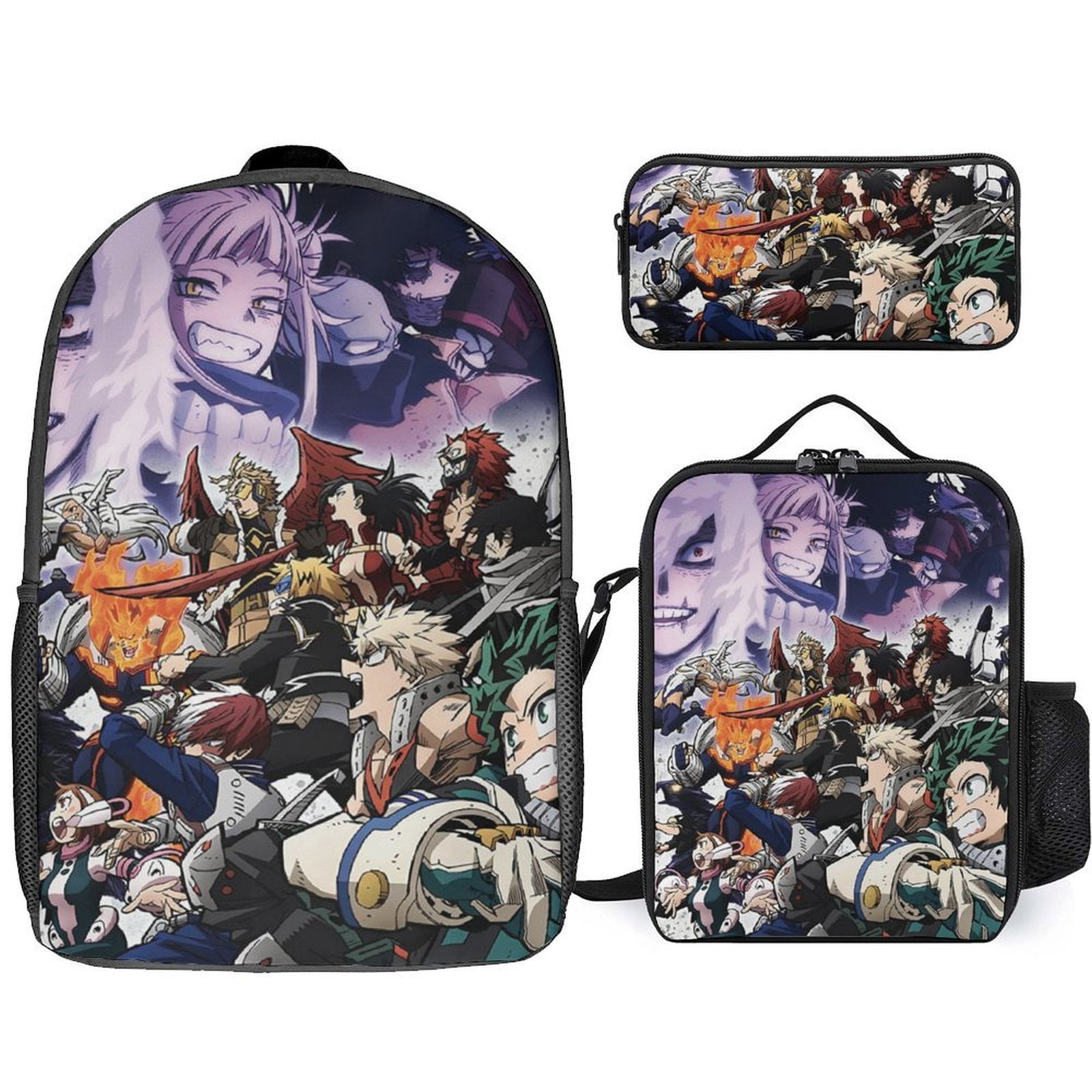 Animation My Hero Academia Backpack With Lunch Bag Pencil Case ...