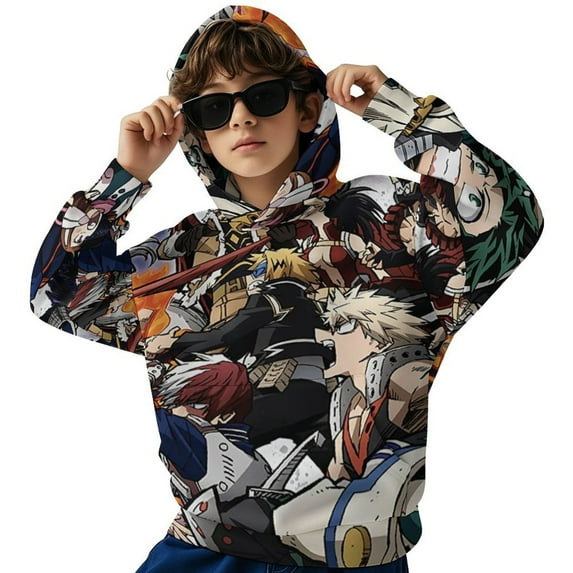 Animation My Hero Academia Children's Hoodies Sweatshirt Girls Hooded ...