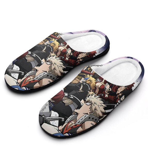 Animation My Hero Academia Fuzzy Cotton Slippers For Mens Winter Cotton ...
