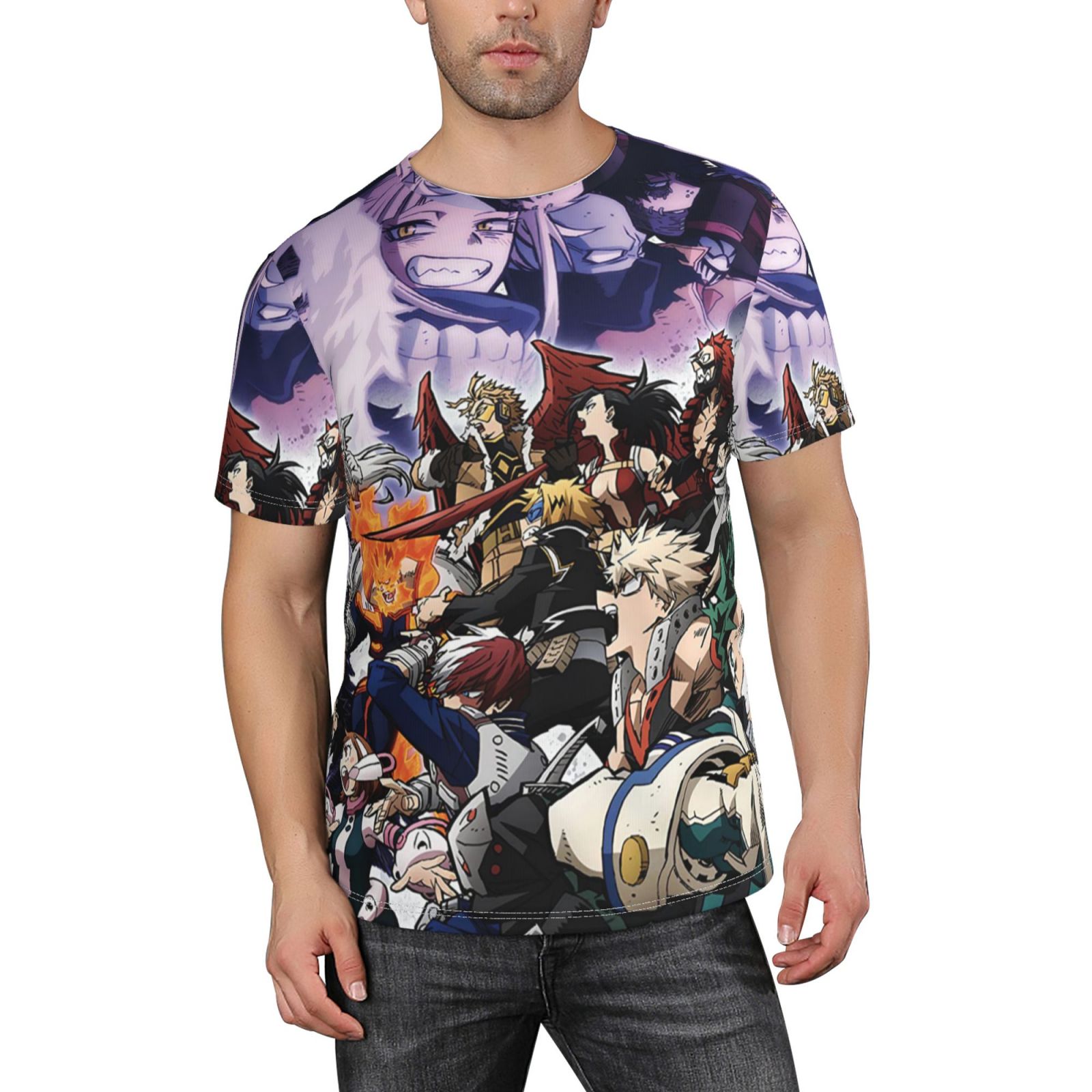 Animation My Hero Academia T-Shirt for Men Novelty 3D Pritneted Casual ...