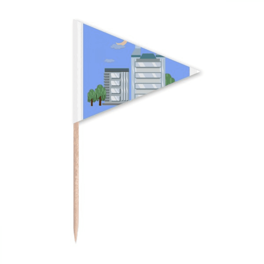 Animation Outline Buildings Toothpick Triangle Cupcake Toppers Flag ...