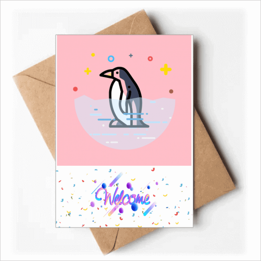 Animation Penguin Lovely Sign Welcome Back Greeting Cards Envelopes ...