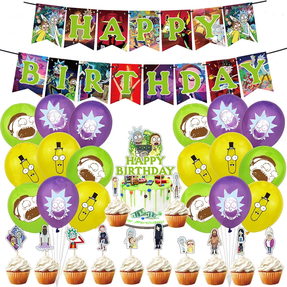 Animation Rick And Morty Theme Party Birthday Party Banner Balloons ...
