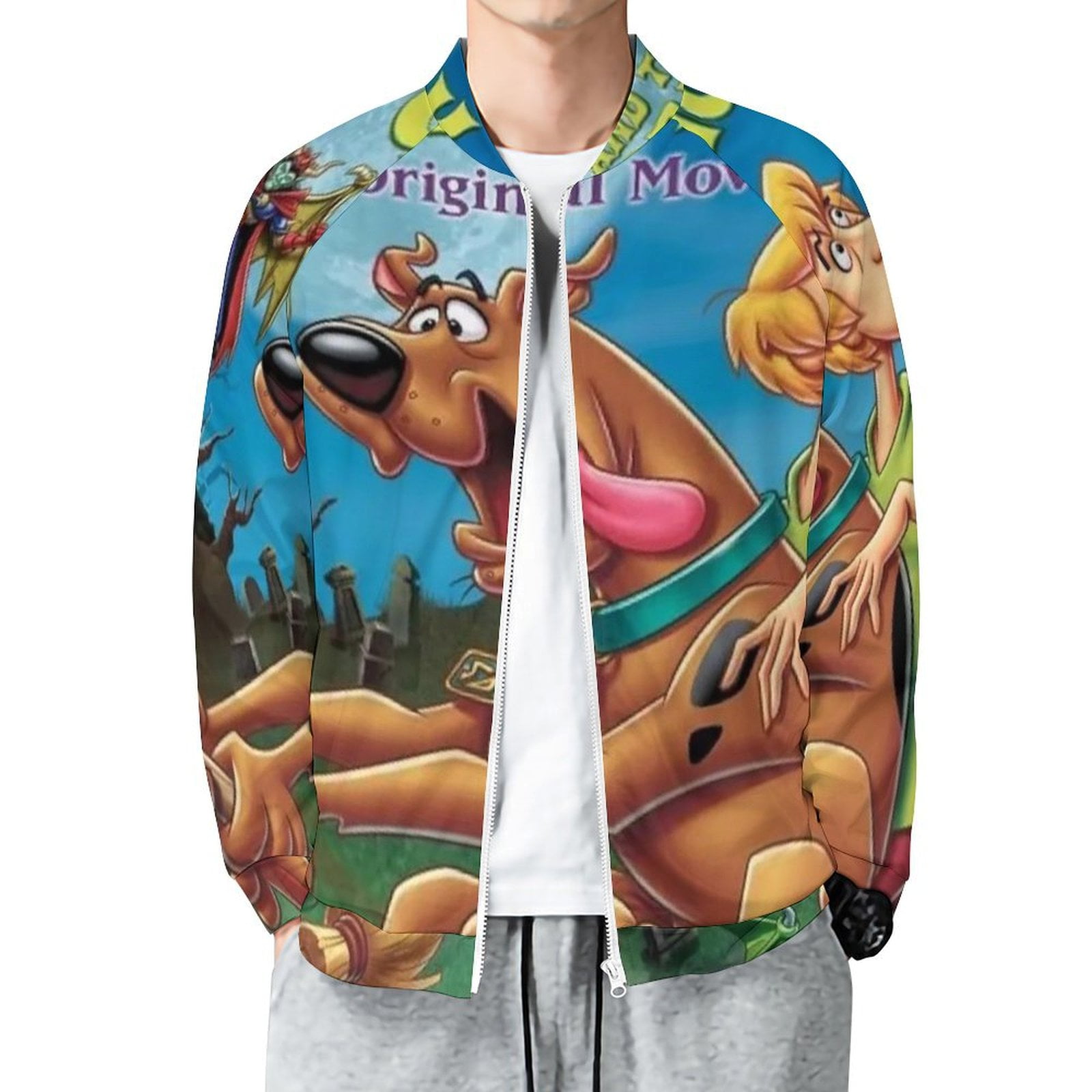 Animation Scooby Doo Fashion Jacket Mens Windbreaker Coat Lightweight ...