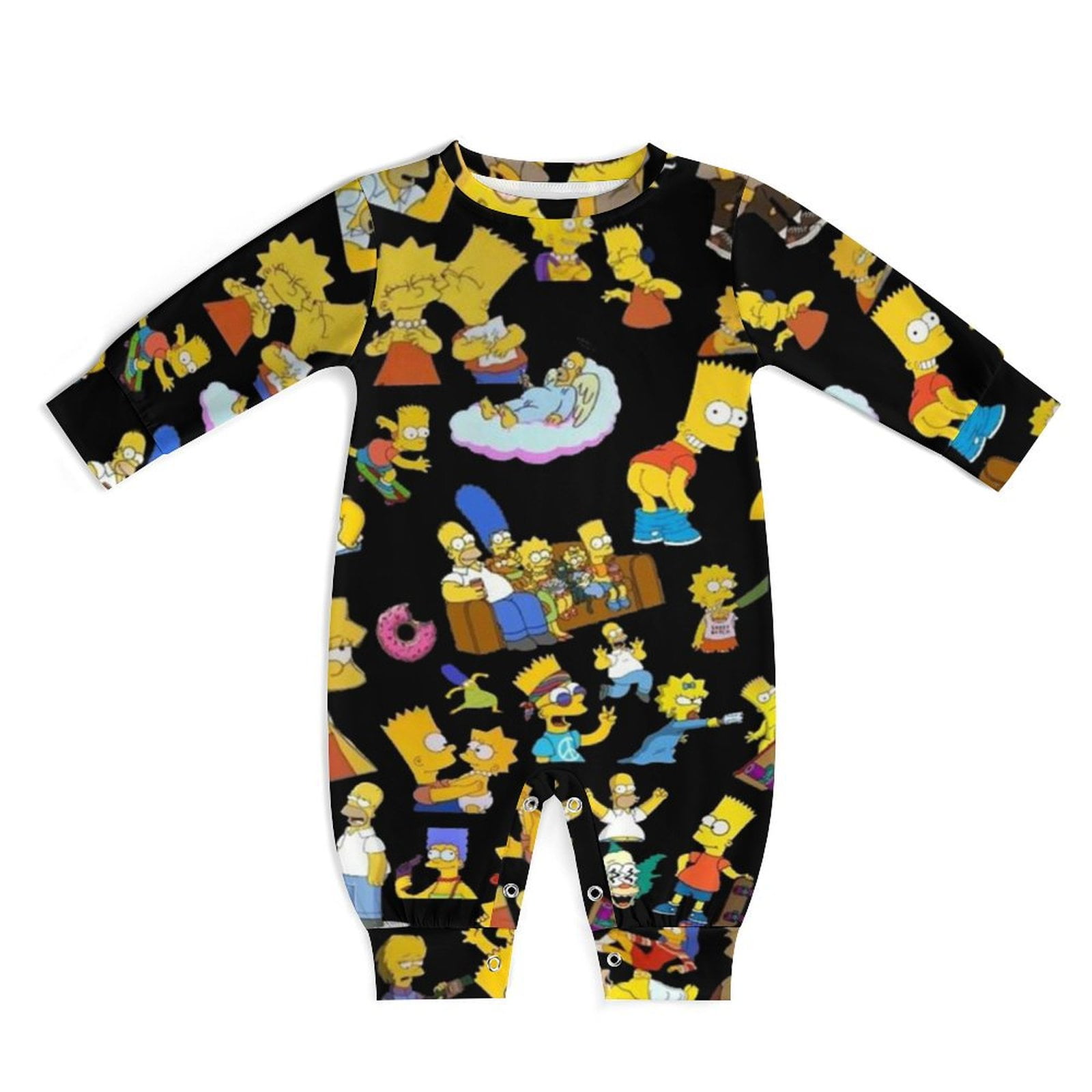 Animation Simpsons Baby Rompers One-Piece Kid's Long Sleeve Jumpsuit ...