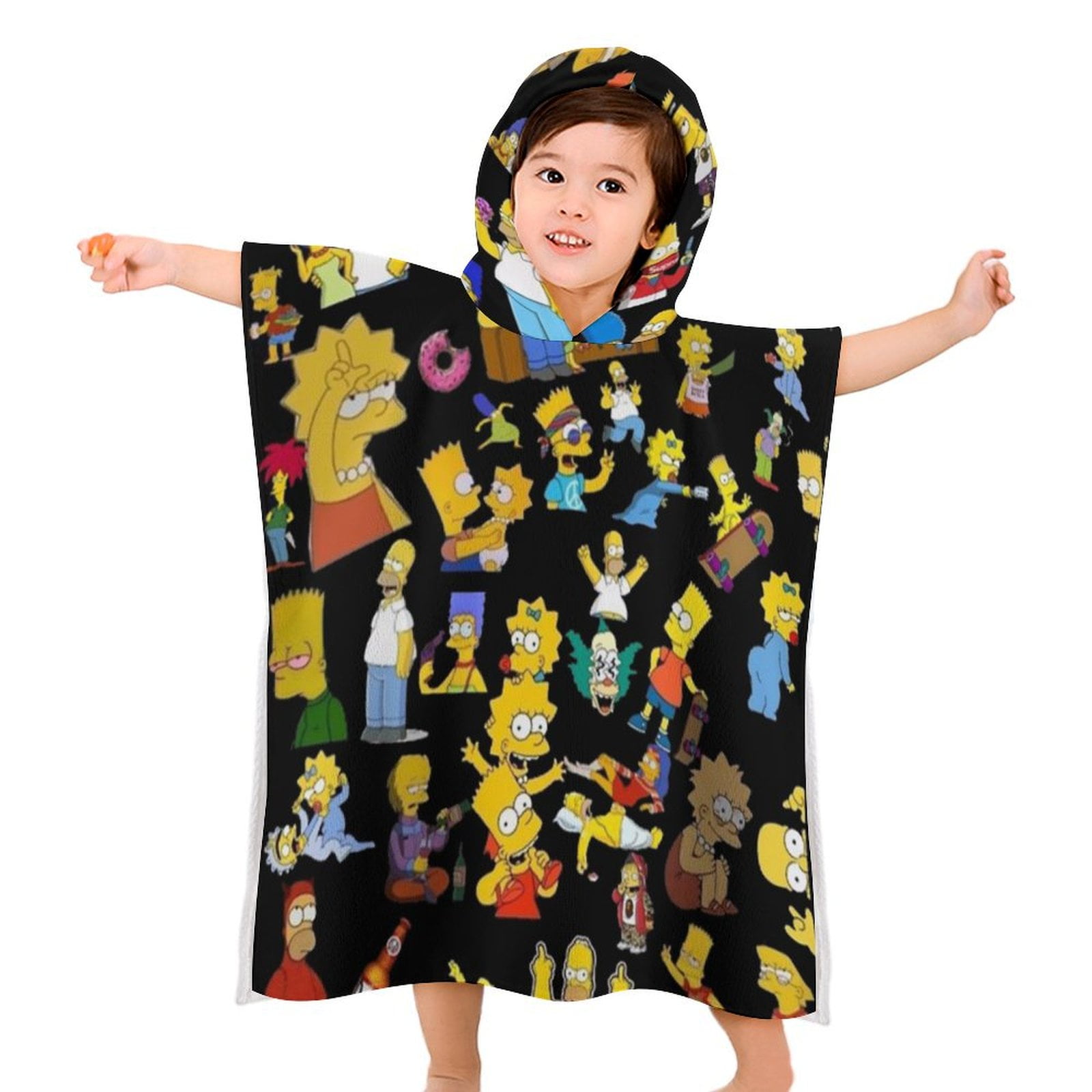 Animation Simpsons Children's Bath Towel with Hood Soft Quick Dry ...
