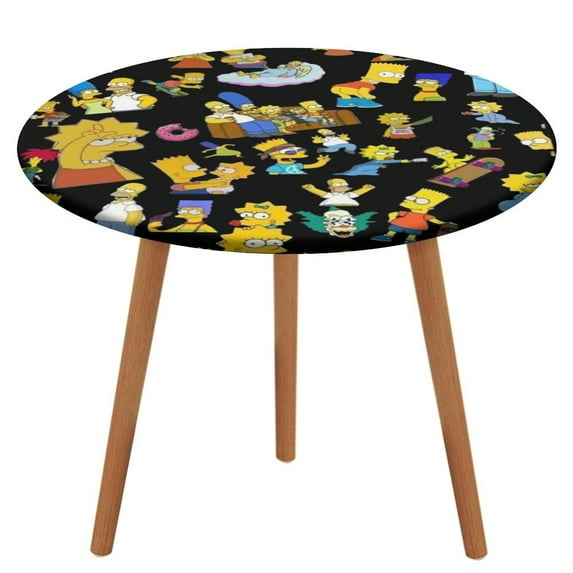 Animation Simpsons Elastic Edged Table Cover Reusable Fitted Round ...