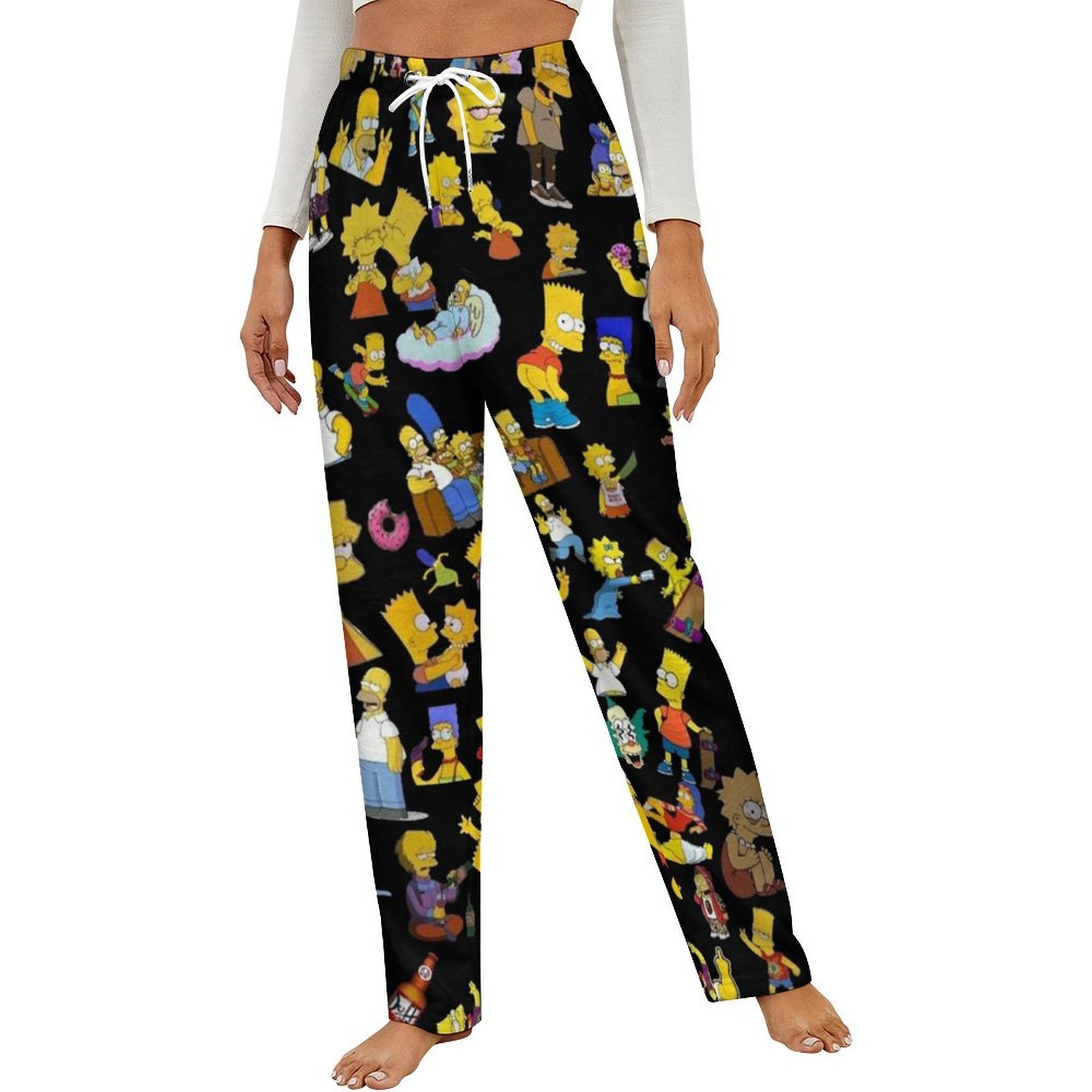 Animation Simpsons Flannel Women's Pajama Pants Bottoms Sleepwear Home ...