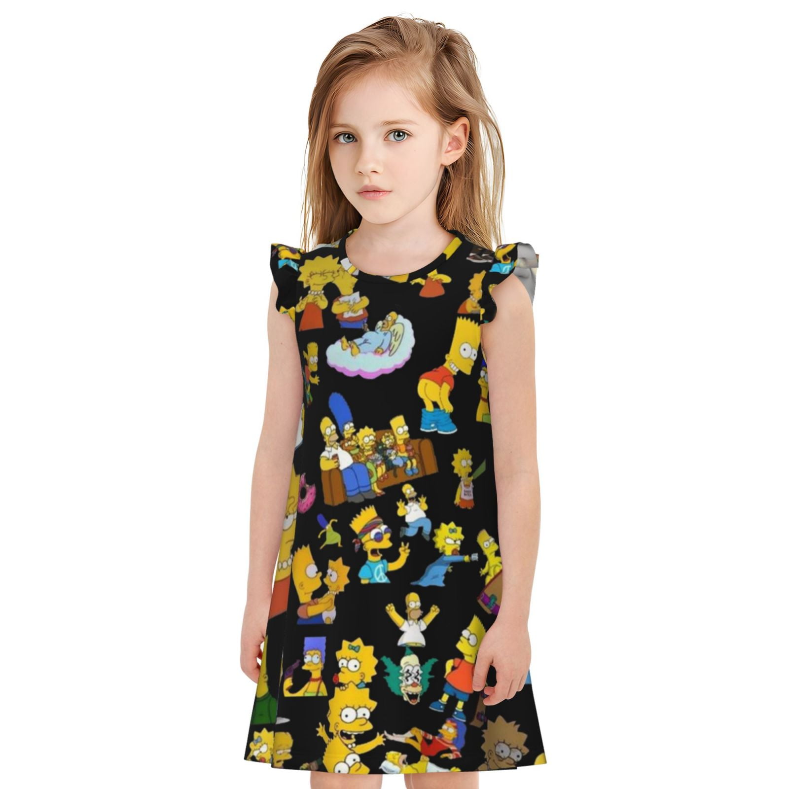 Animation Simpsons Girl's Nightgowns Pajamas Dress Soft Children ...