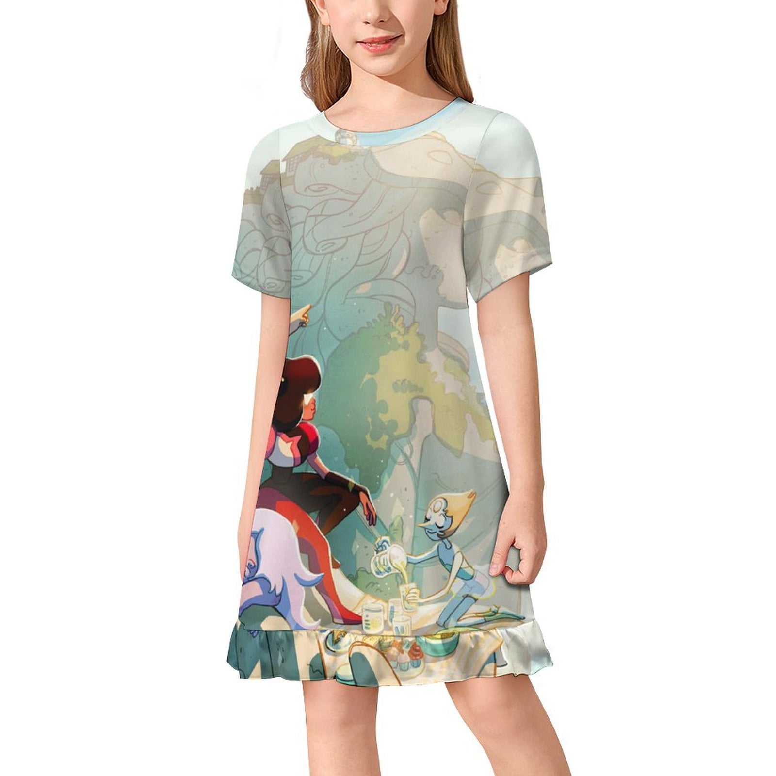 Animation Steven Universe Children's Short Sleeved Dress 3D Printed ...