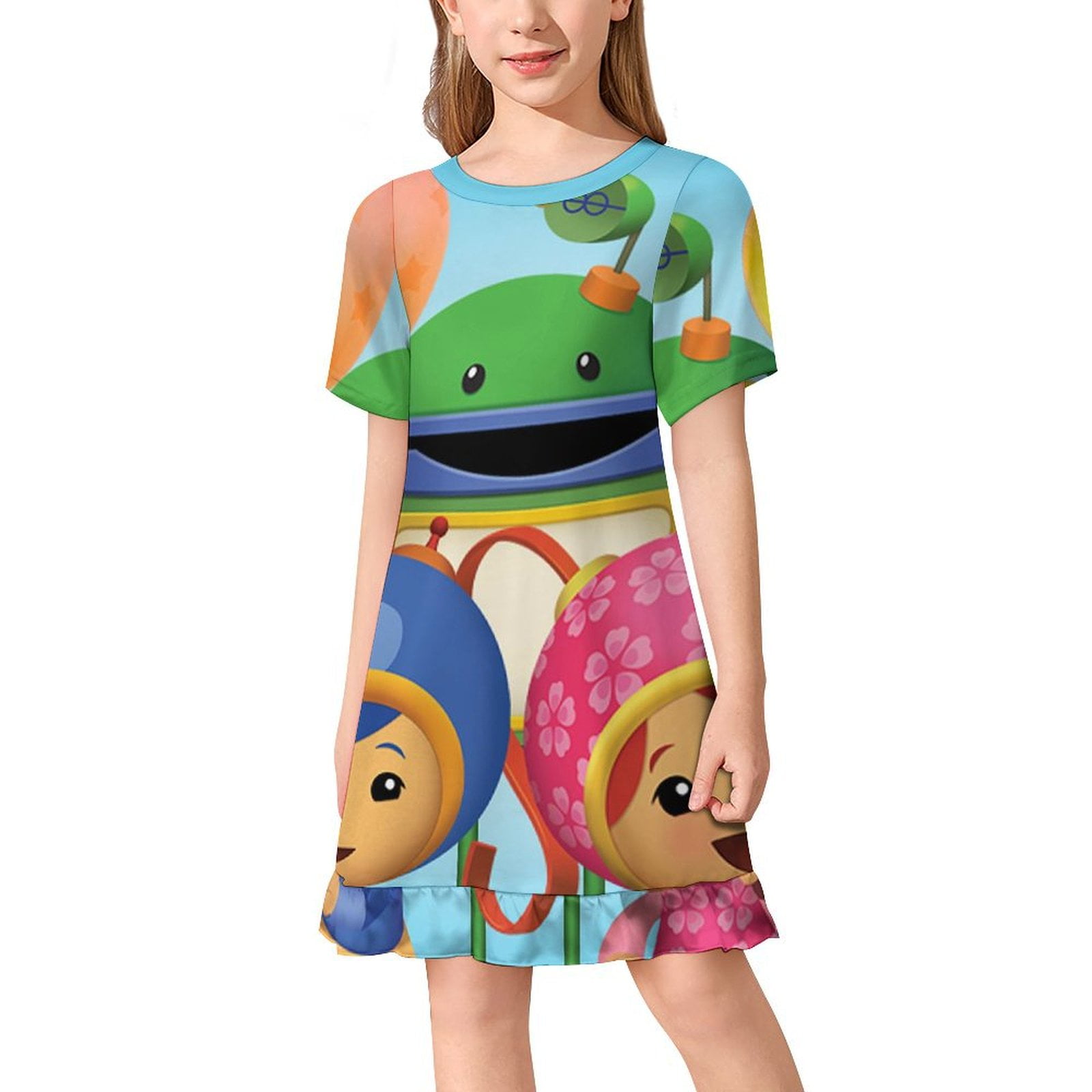 Animation Team Umizoomi Children's Short Sleeved Dress 3D Printed ...
