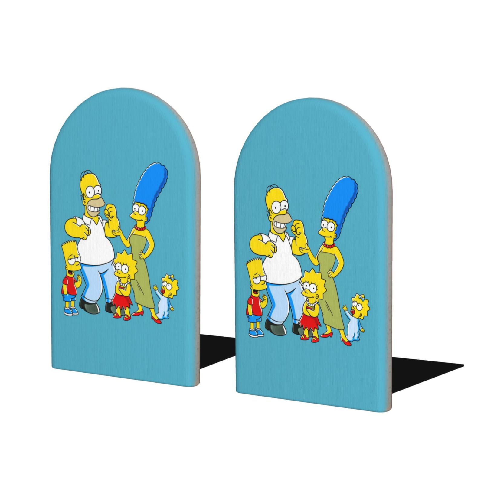 Animation The Simpsons Bookends Wood Book Divider Shelves Non-Skid Book ...