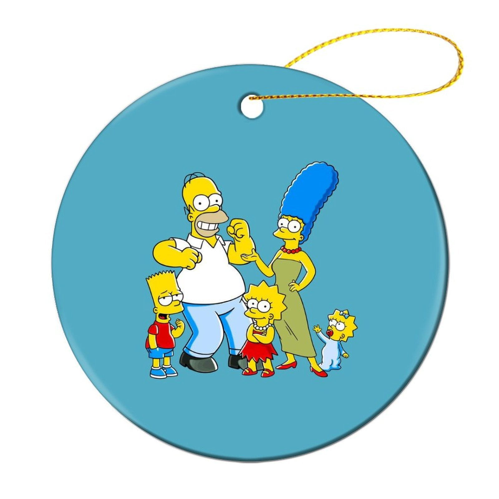 Animation The Simpsons Round Christmas Tree Hanging Decor Ceramic Xmas ...