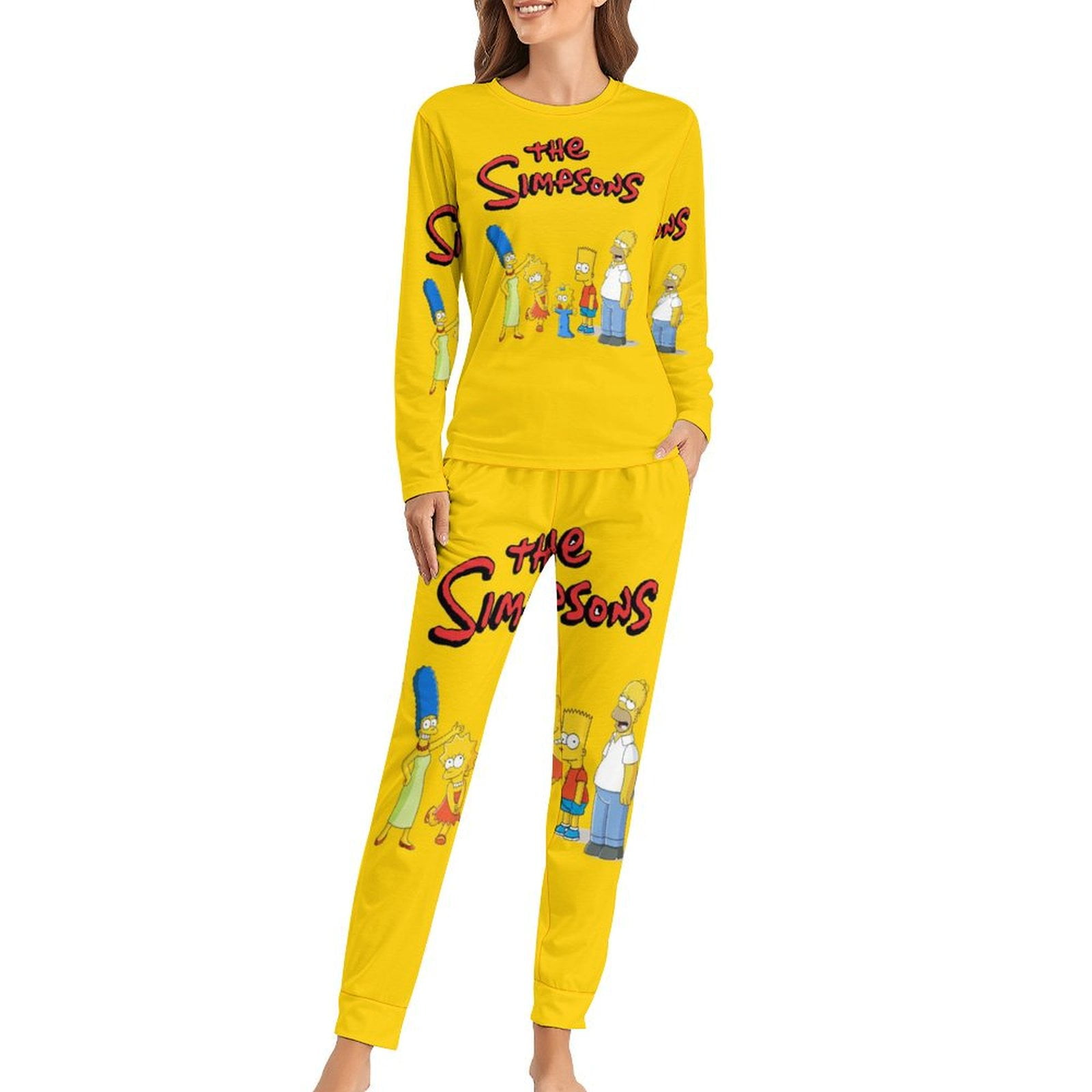 Animation The Simpsons Women's Pajama Set Soft Cozy House Wear Sets ...