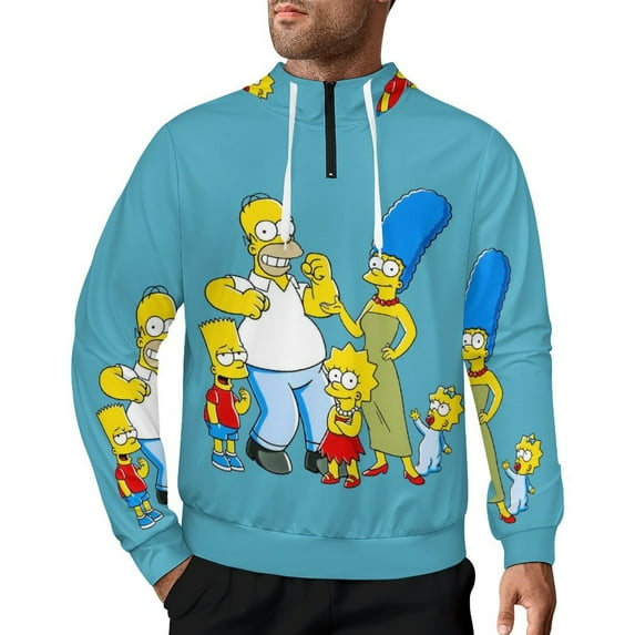 Animation The Simpsons Zipper Hoodies Pullover Sweatshirt High Neck ...