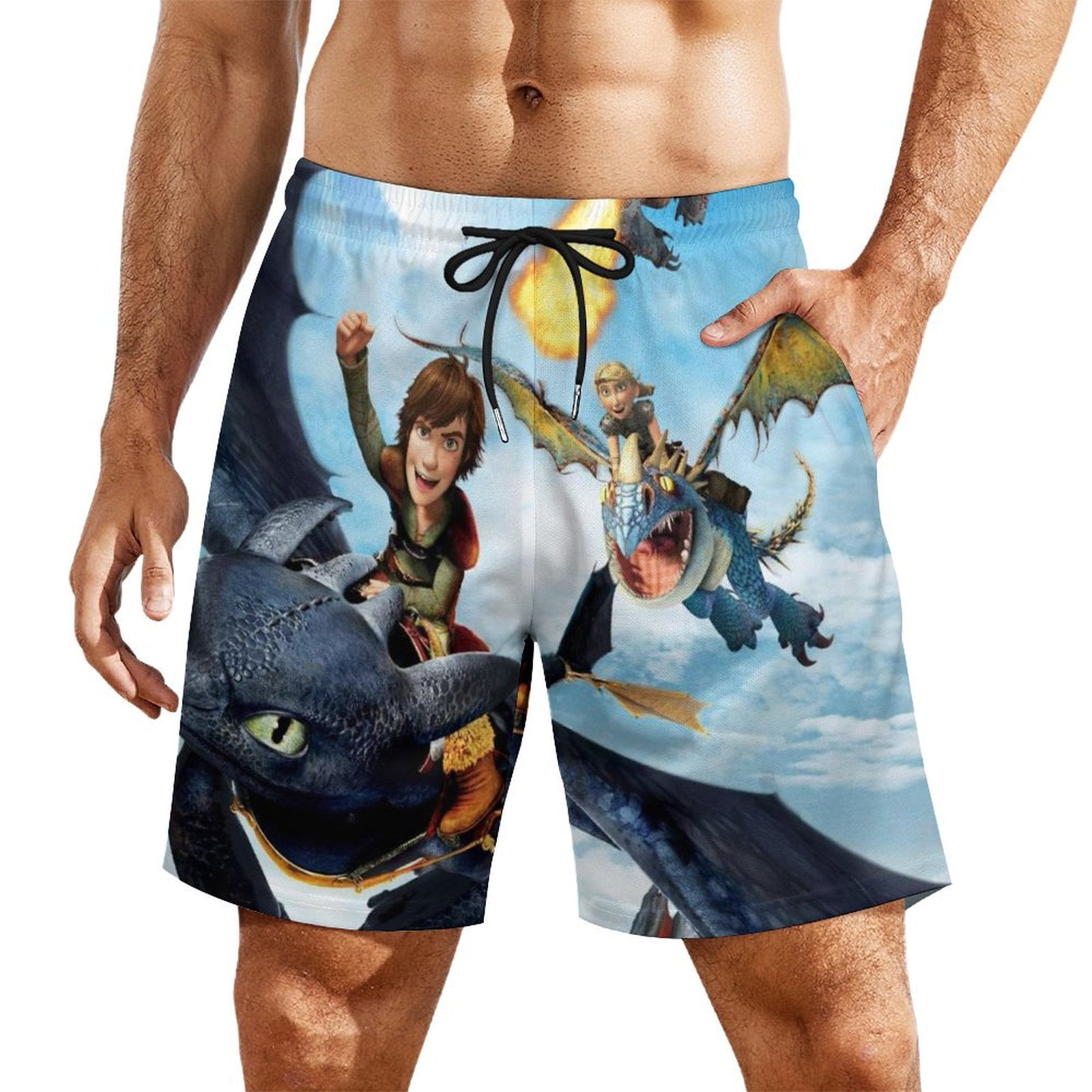 Animation How to Train Your Dragon Mens Board Shorts Summer Swim Trunks ...