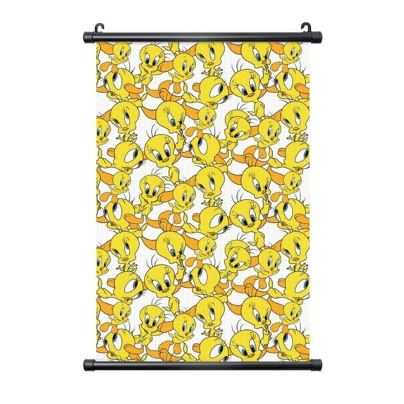 Animation Tweety Black Plastic Shaft Hanging Poster Canvas Wall Hanging ...