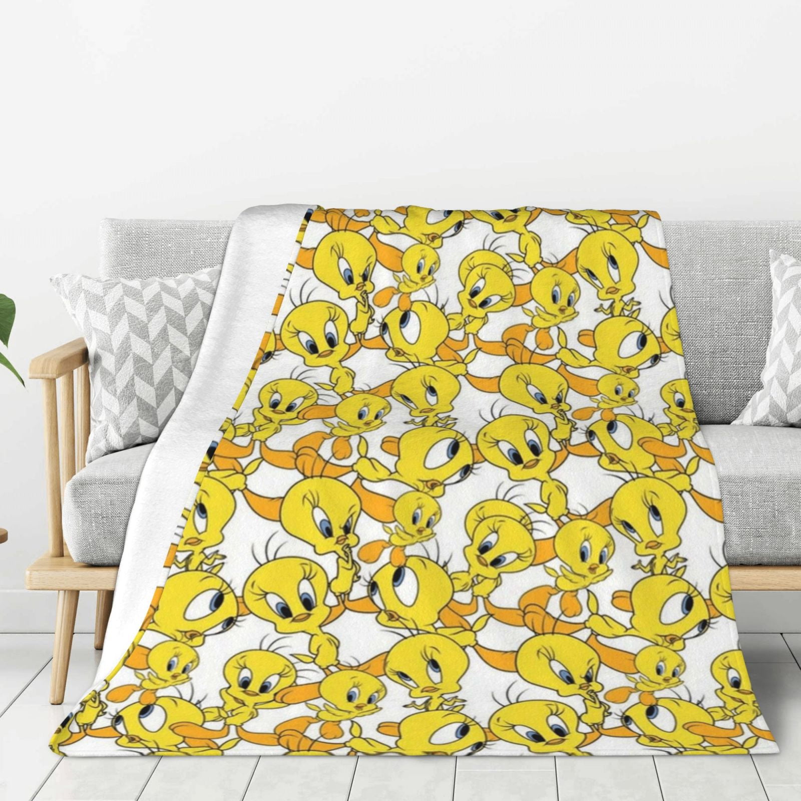 Animation Tweety Flannel Blanket Cozy Ultra-Soft Micro Throw Blanket ...