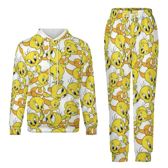 Animation Tweety Unisex Hoodies And Sweatpants Set Sweatshirts Jogger ...