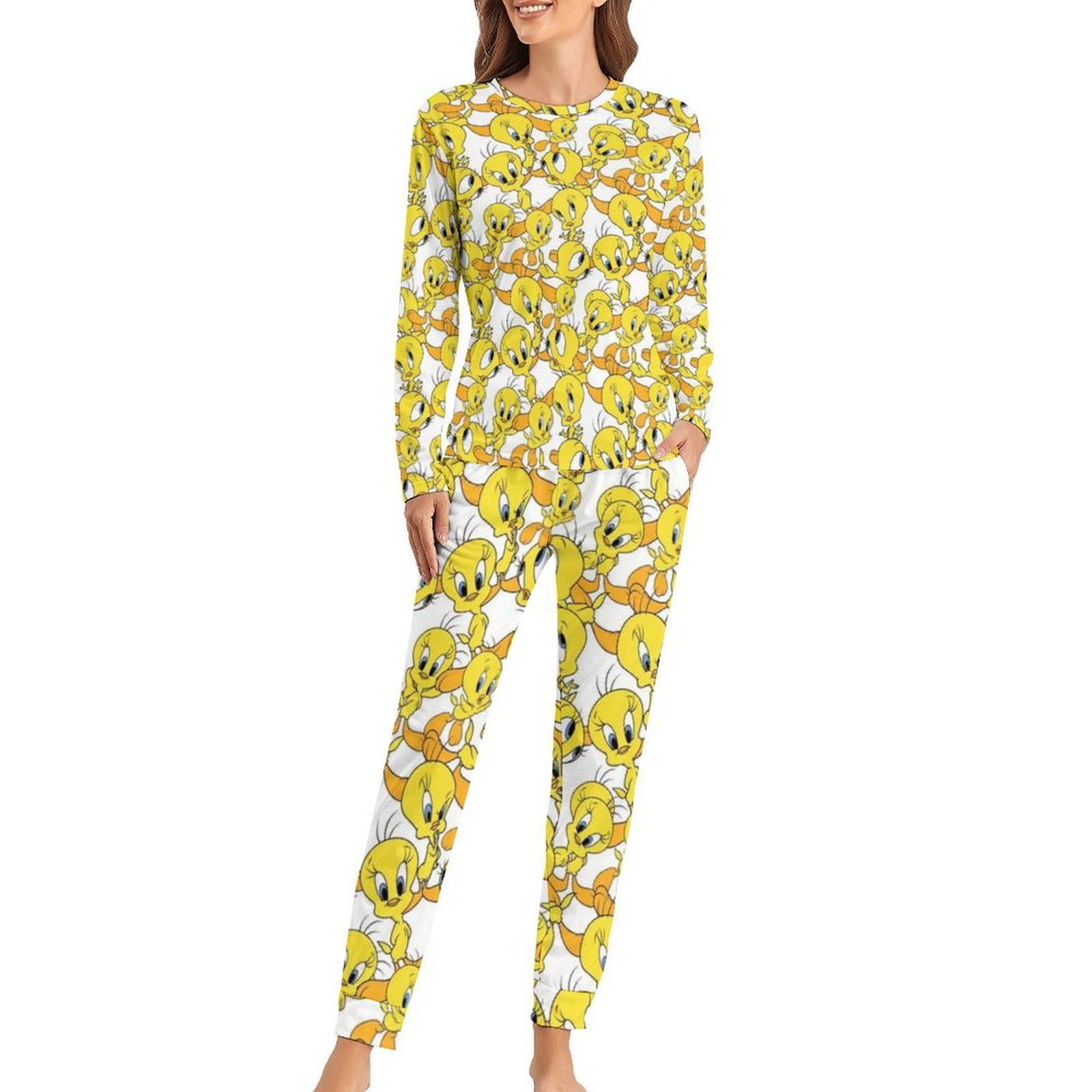 Animation Tweety Womens Pajama Set Loungewear Cozy Soft House Wear Sets ...