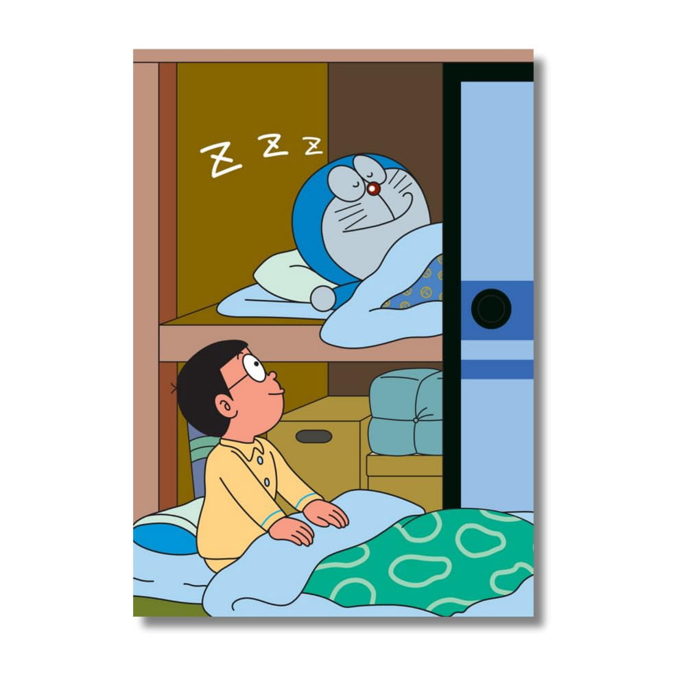 Animation Vibes Doraemon and Nobita A4 Single Poster PEEL N STICK Self ...