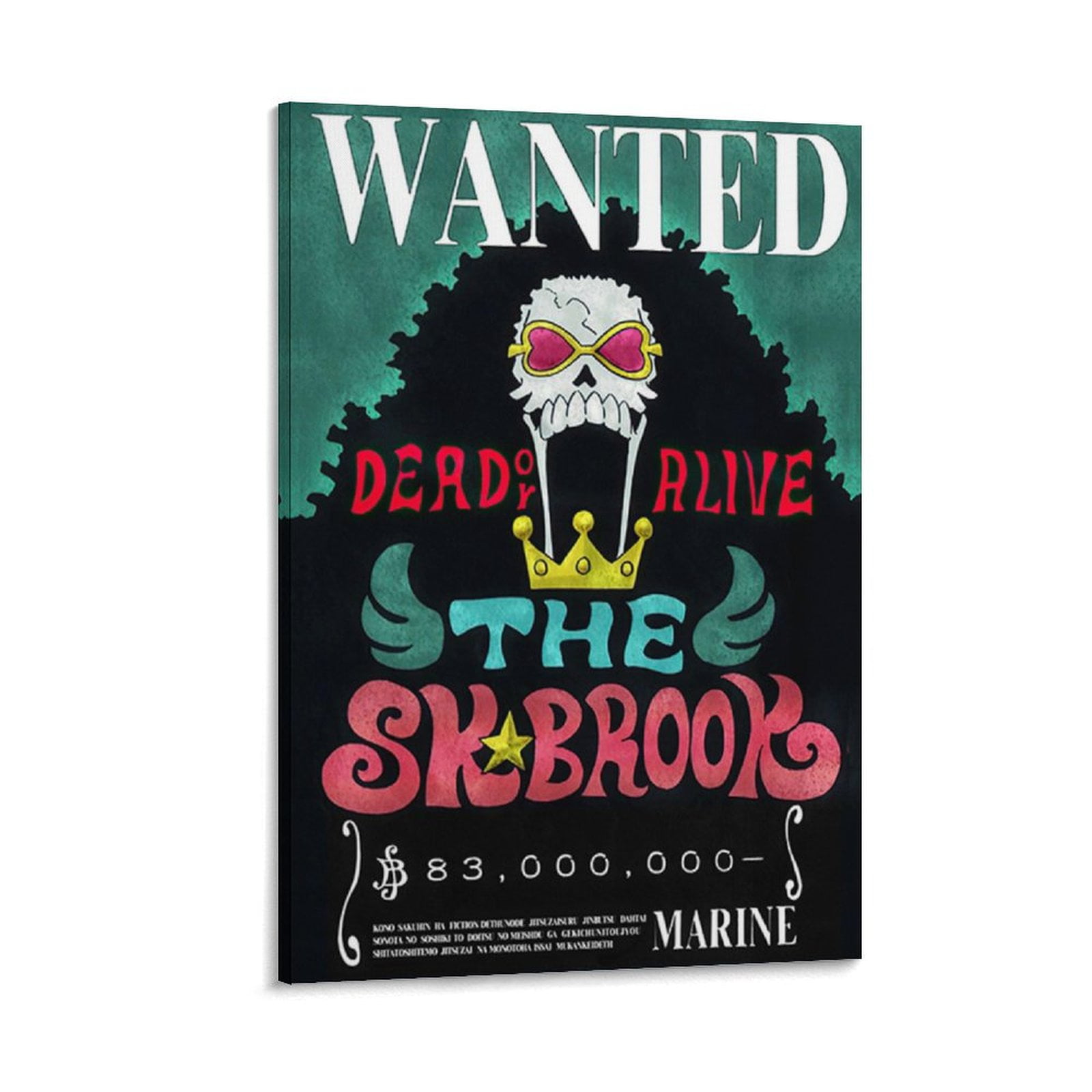 Animation Wanted Poster Brook Gifts Canvas Painting Poster Wall Art ...