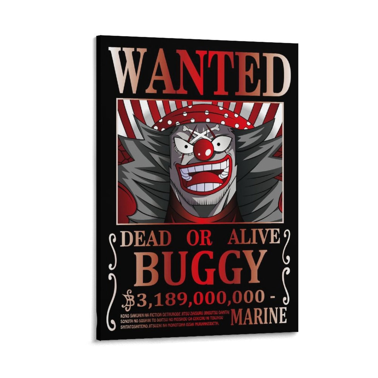 Animation Wanted Poster Buggy Artworks Canvas Poster Room Aesthetic ...