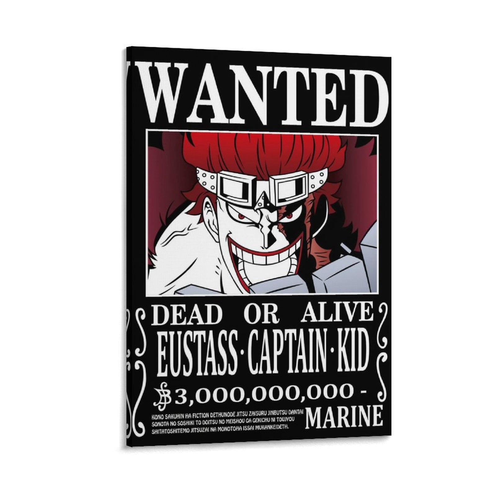 Animation Wanted Poster Captain Kid Painting On Canvas Wall Art Poster ...