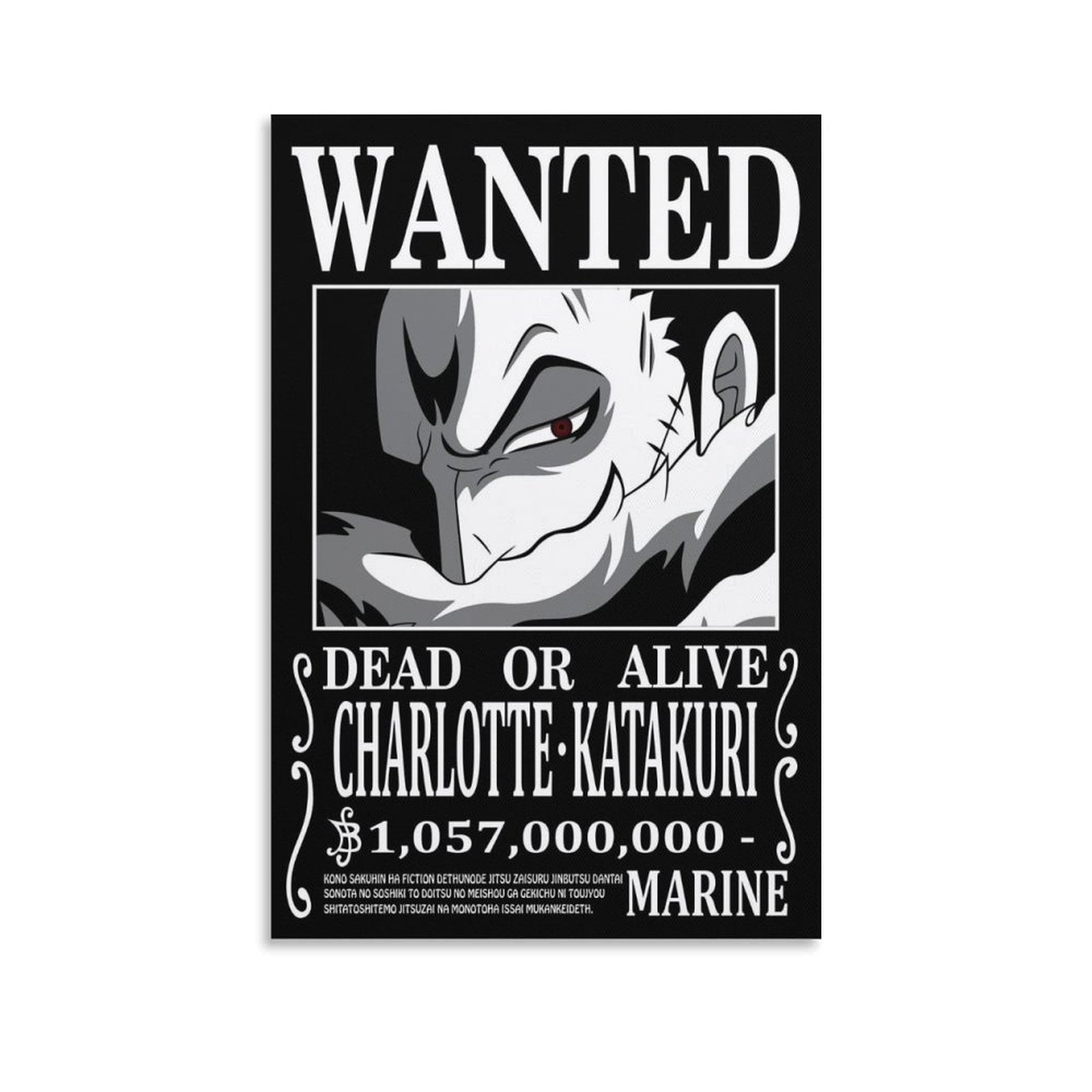 Animation Wanted Poster Katakuri Canvas Poster Wall Art Picture Prints ...