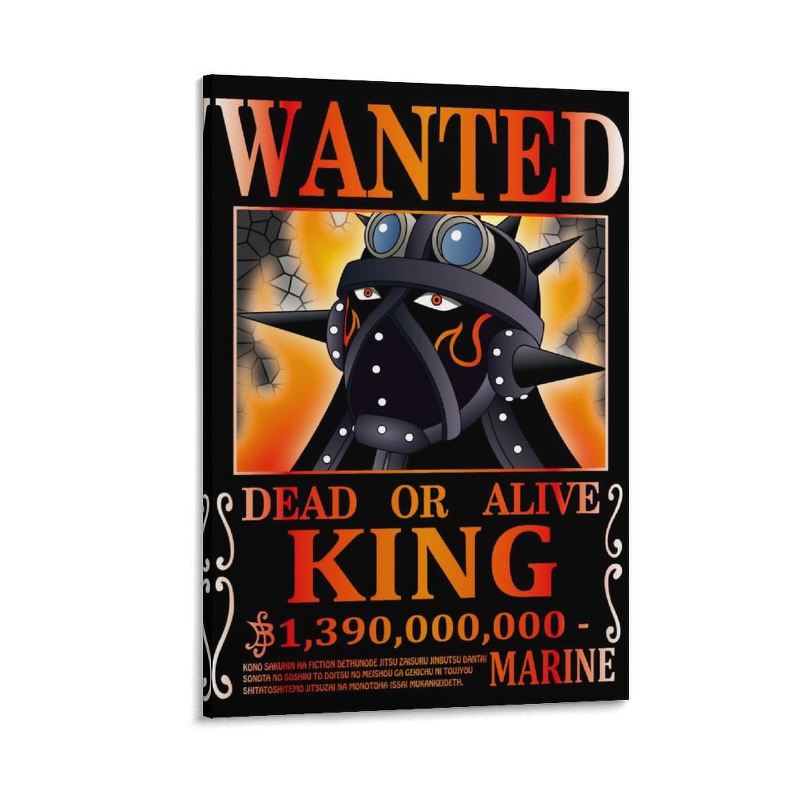 Animation Wanted Poster King Home Decor Poster Wall Art Hanging Picture ...