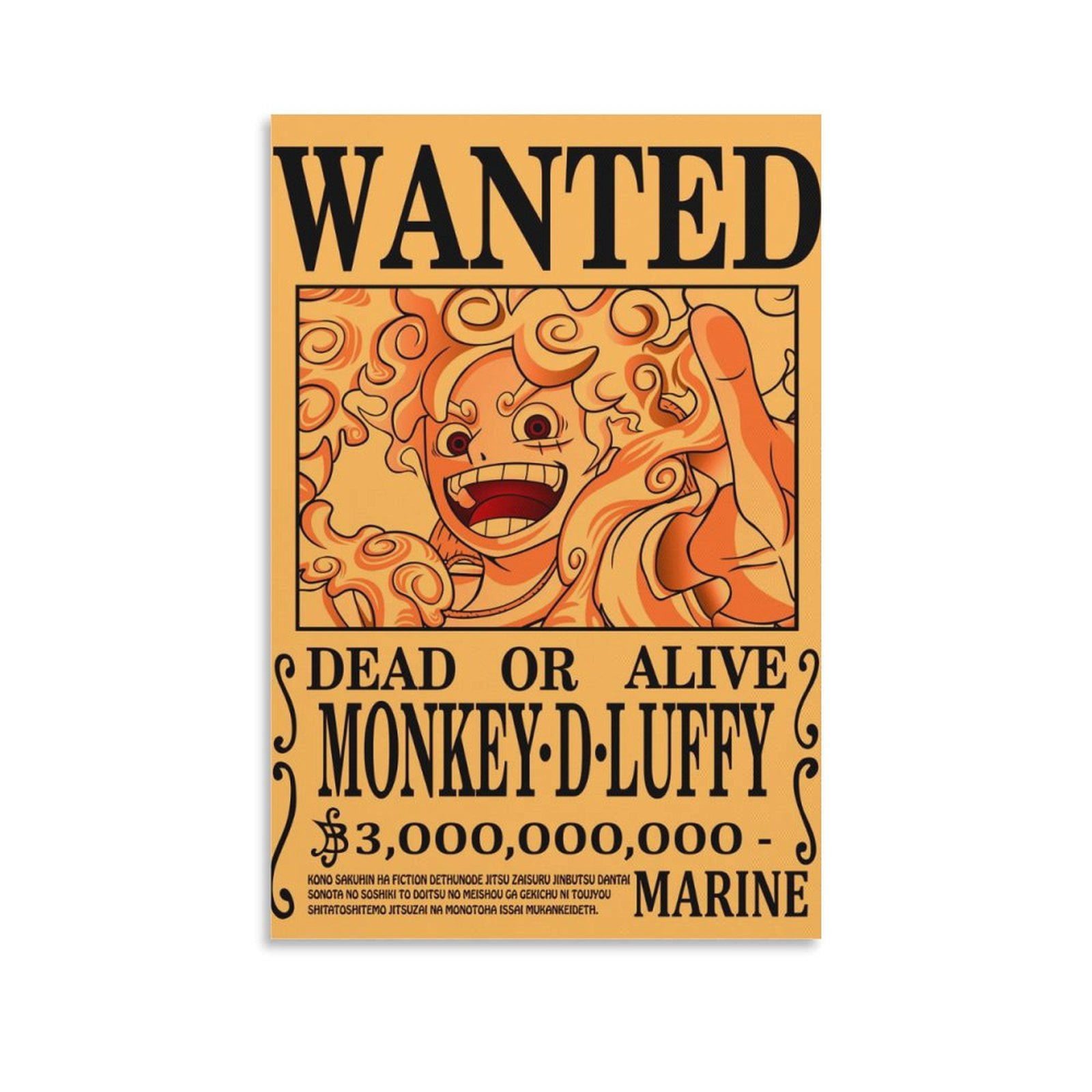 Animation Wanted Poster LUFFY Poster Cool Artworks Painting Wall Art ...