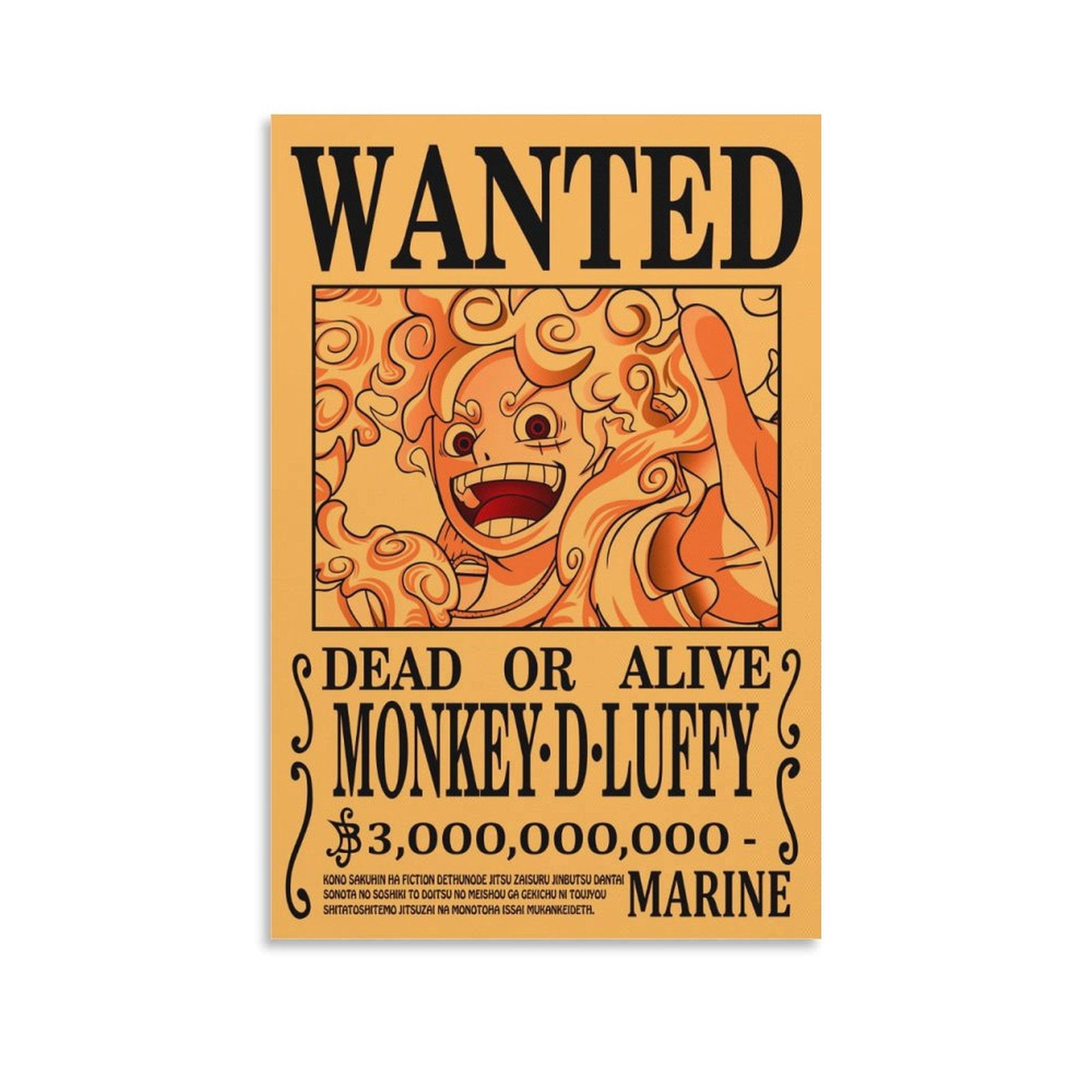 Animation Wanted Poster LUFFY Posters Art Print Wall Photo Paint Poster ...
