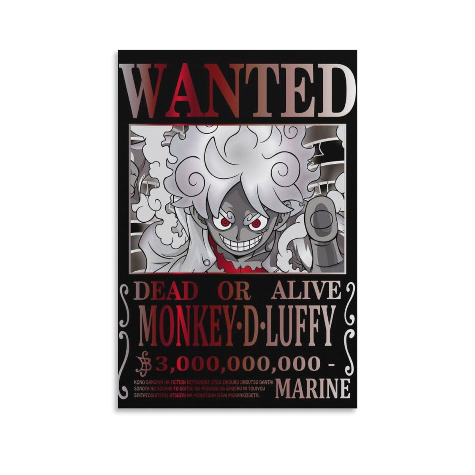Animation Wanted Poster Posters Wall Art Painting Canvas Gift Living ...