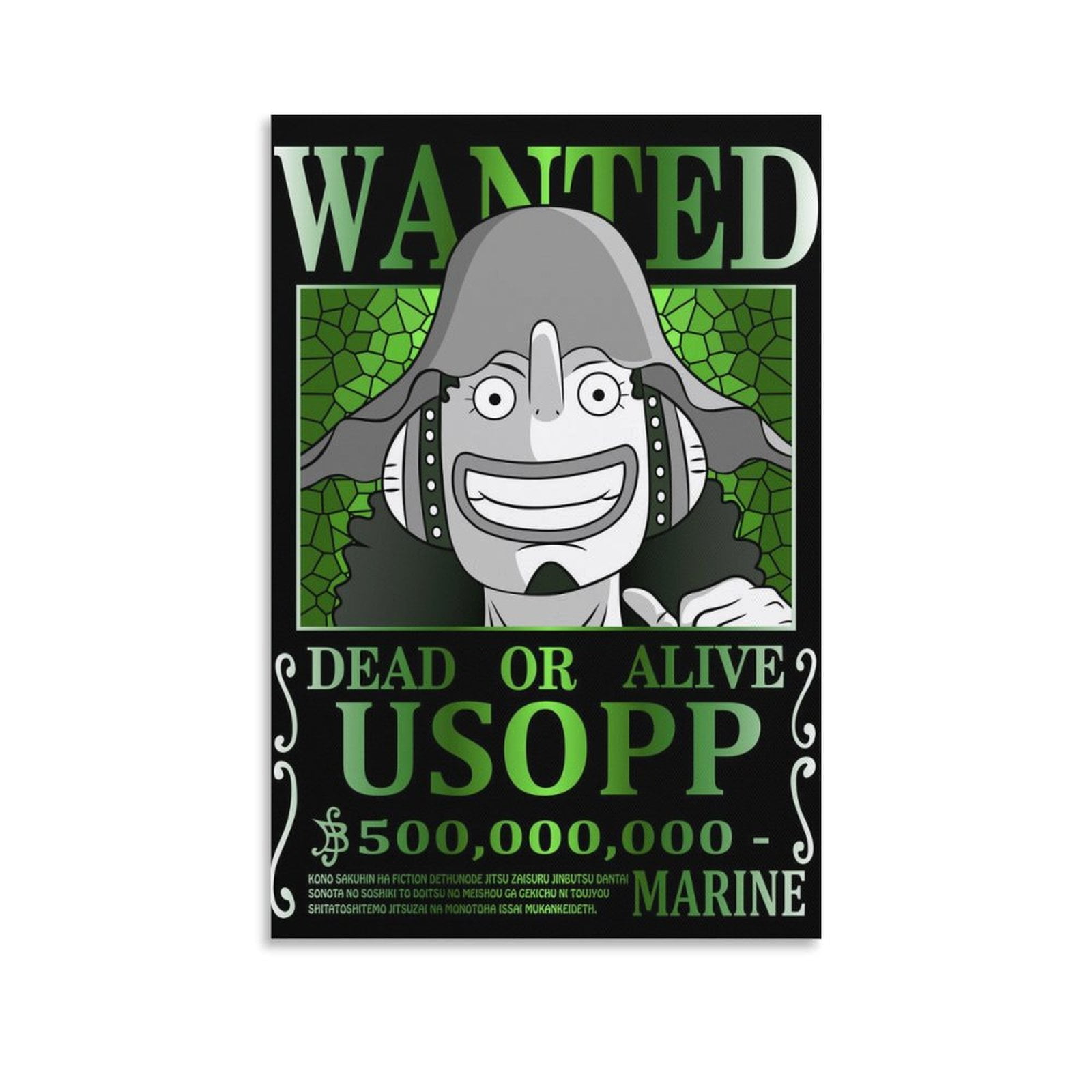 Animation Wanted Poster Usopp Room Aesthetic Poster Print Art Wall ...