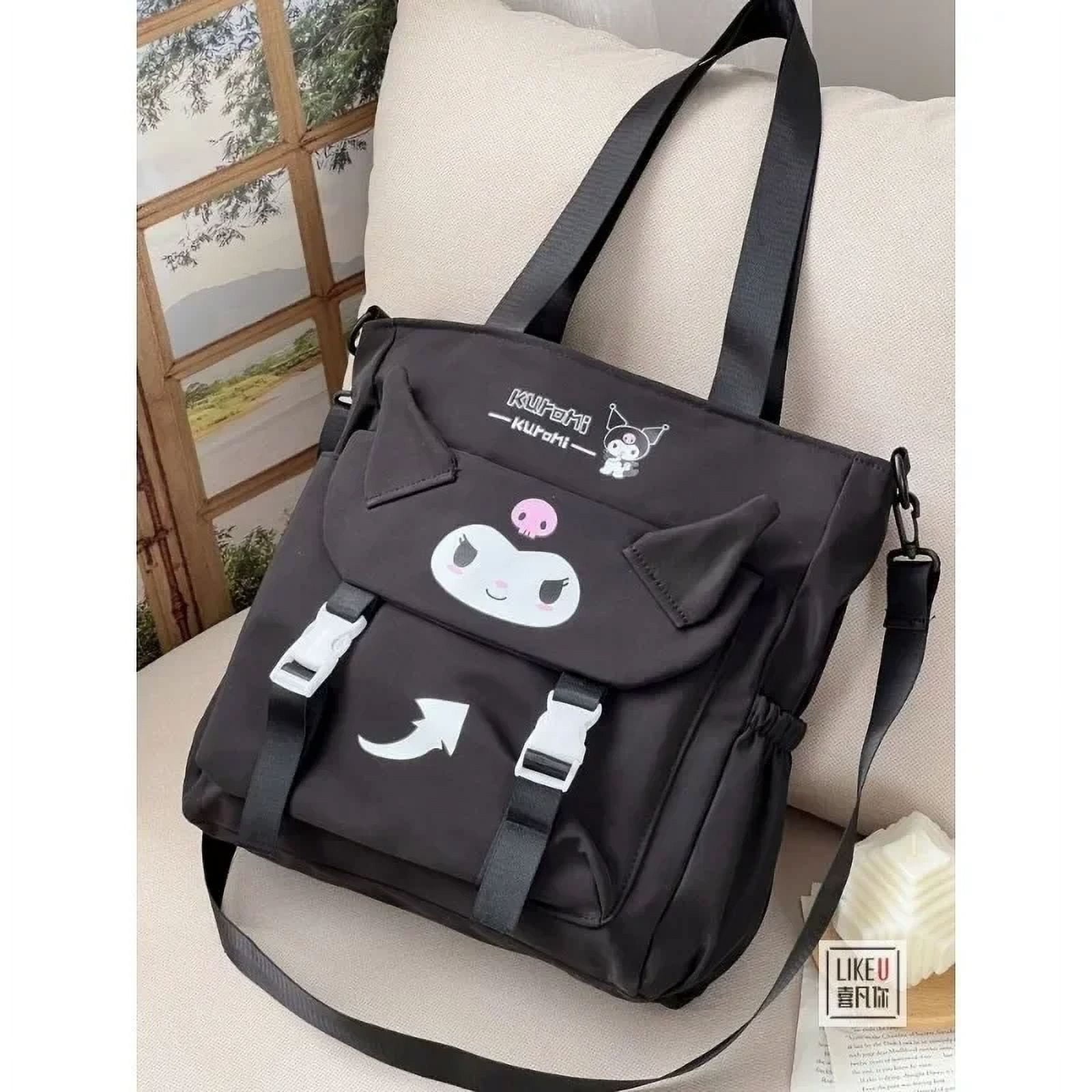 Animation peripheral Sanrio cartoon cute Kuromi one-shoulder cross-body tote bag high-looking ...