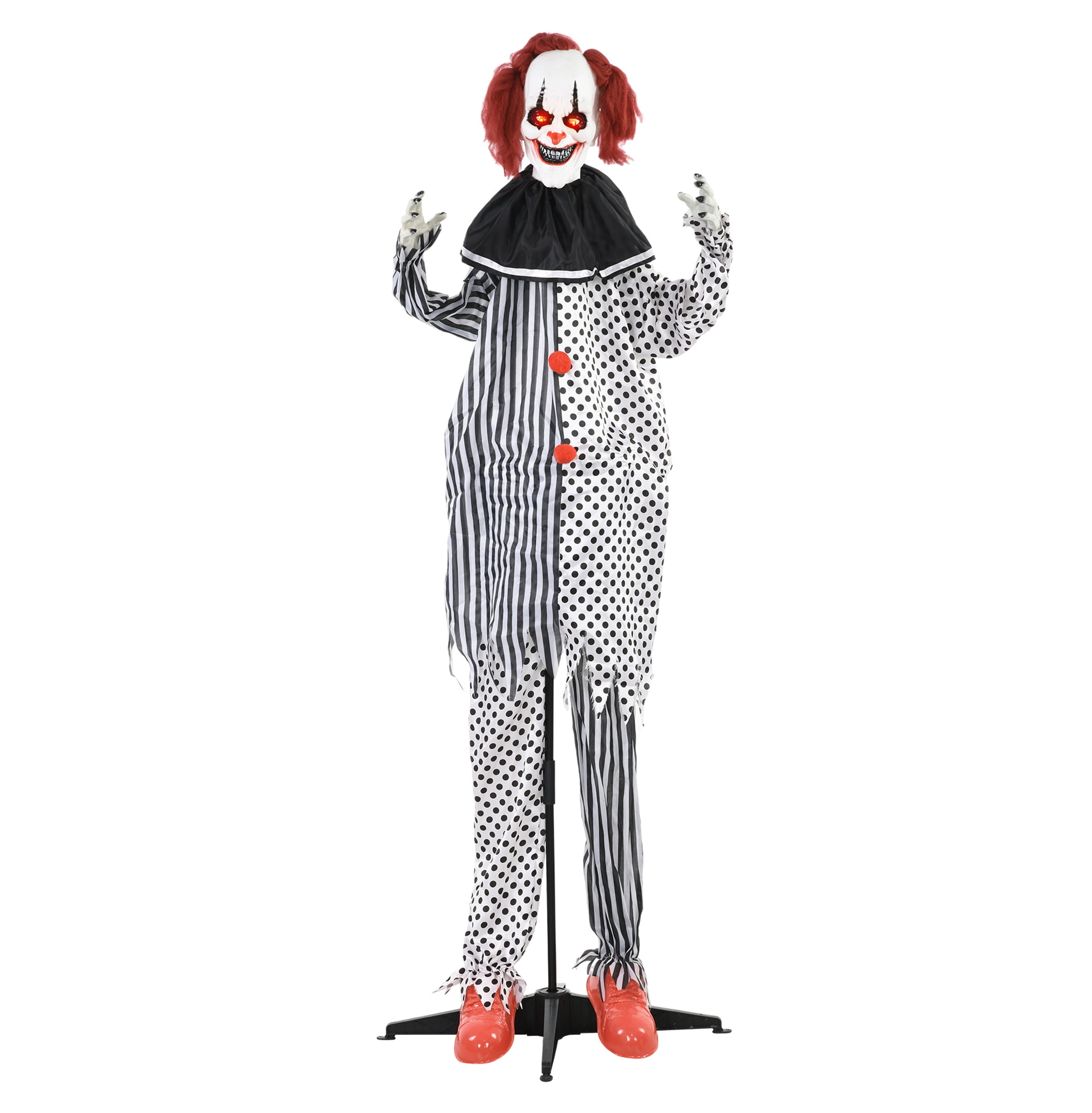 Animatronic Clown Halloween Decoration 6ft - Sound & Touch Activated ...