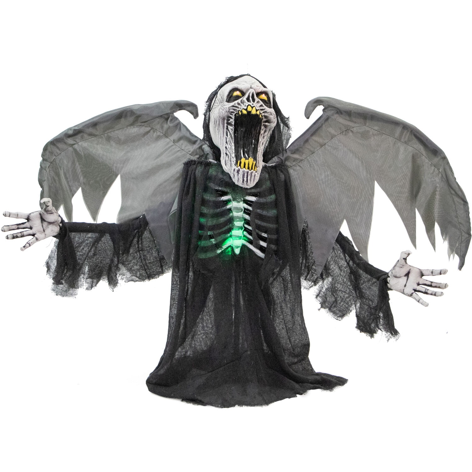 Animatronic Winged Reaper with Lights and Sound, Indoor/Covered Outdoor ...