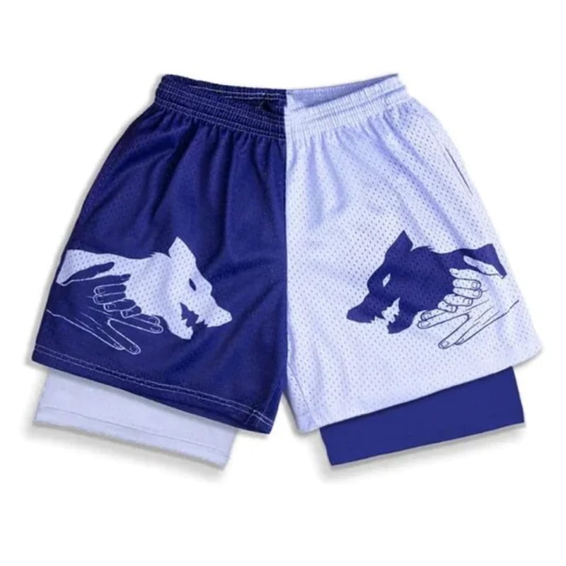 Anime 2 in 1 Running Shorts for Men Athletic Quick Dry Gym Workout ...