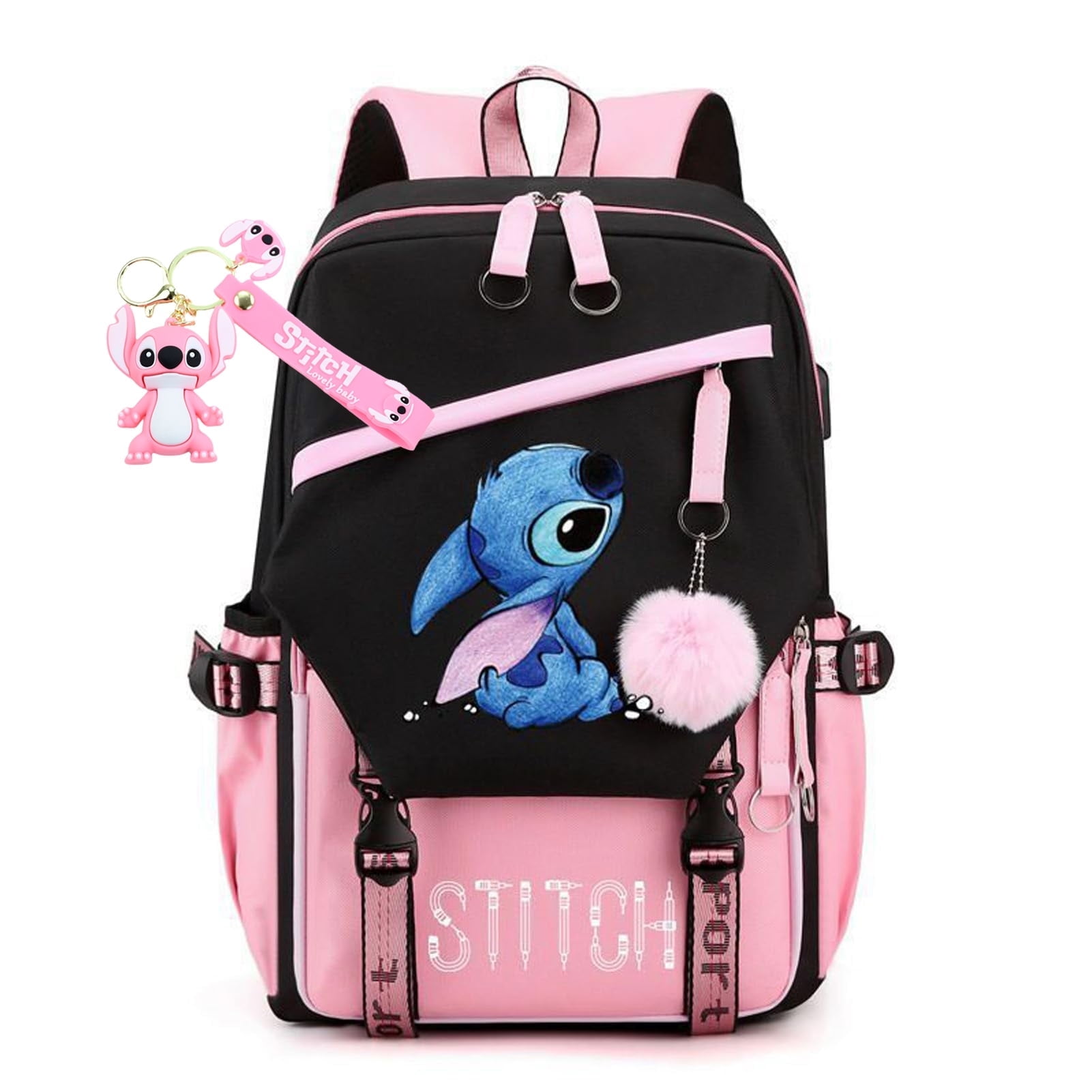 Anime 2D Laptop Backpack Cute Stitch Backpacks Casual Bag Travel ...