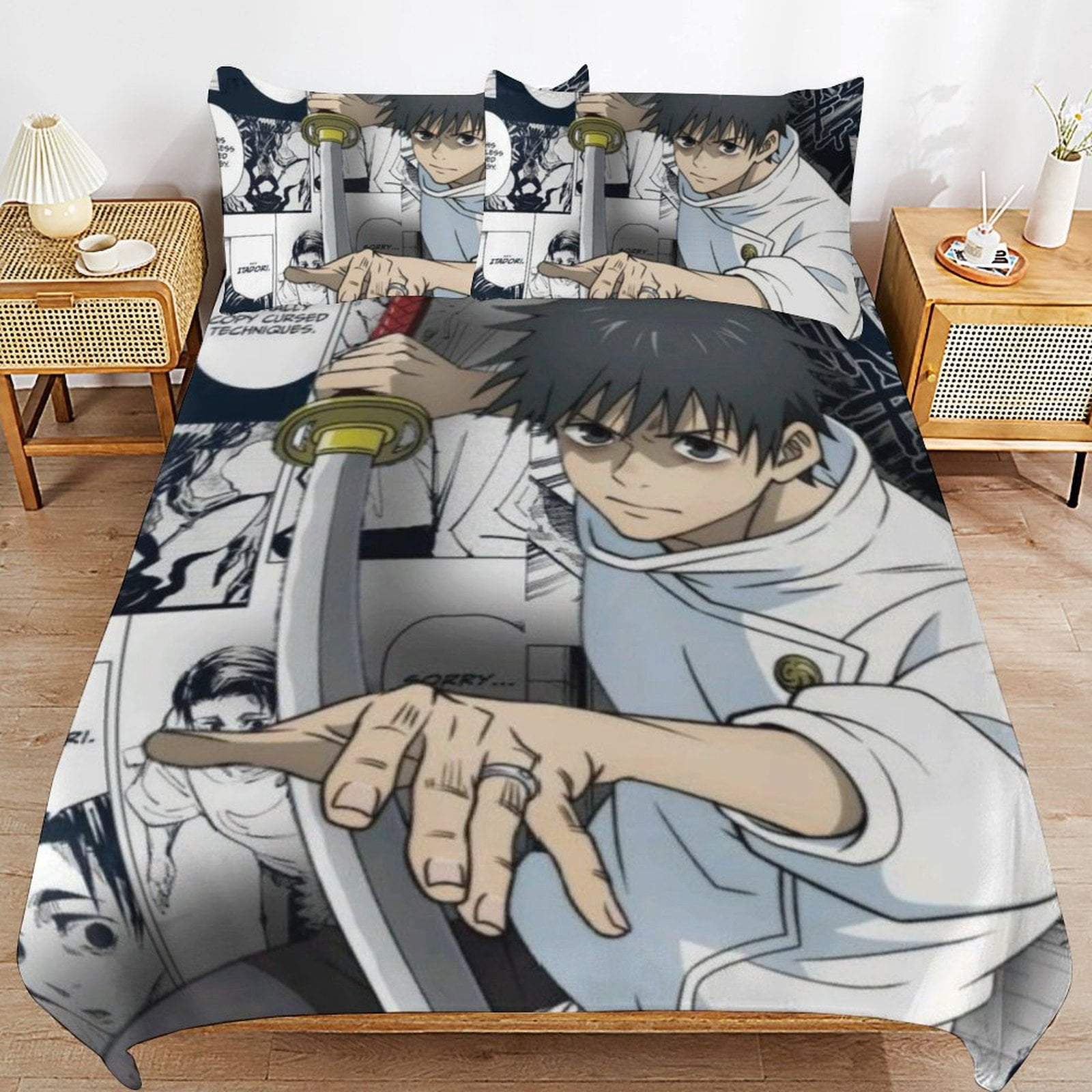 Anime 3-Piece Bedding Comforter Set, Jujutsu Kaisen 3-Piece Bedding ...
