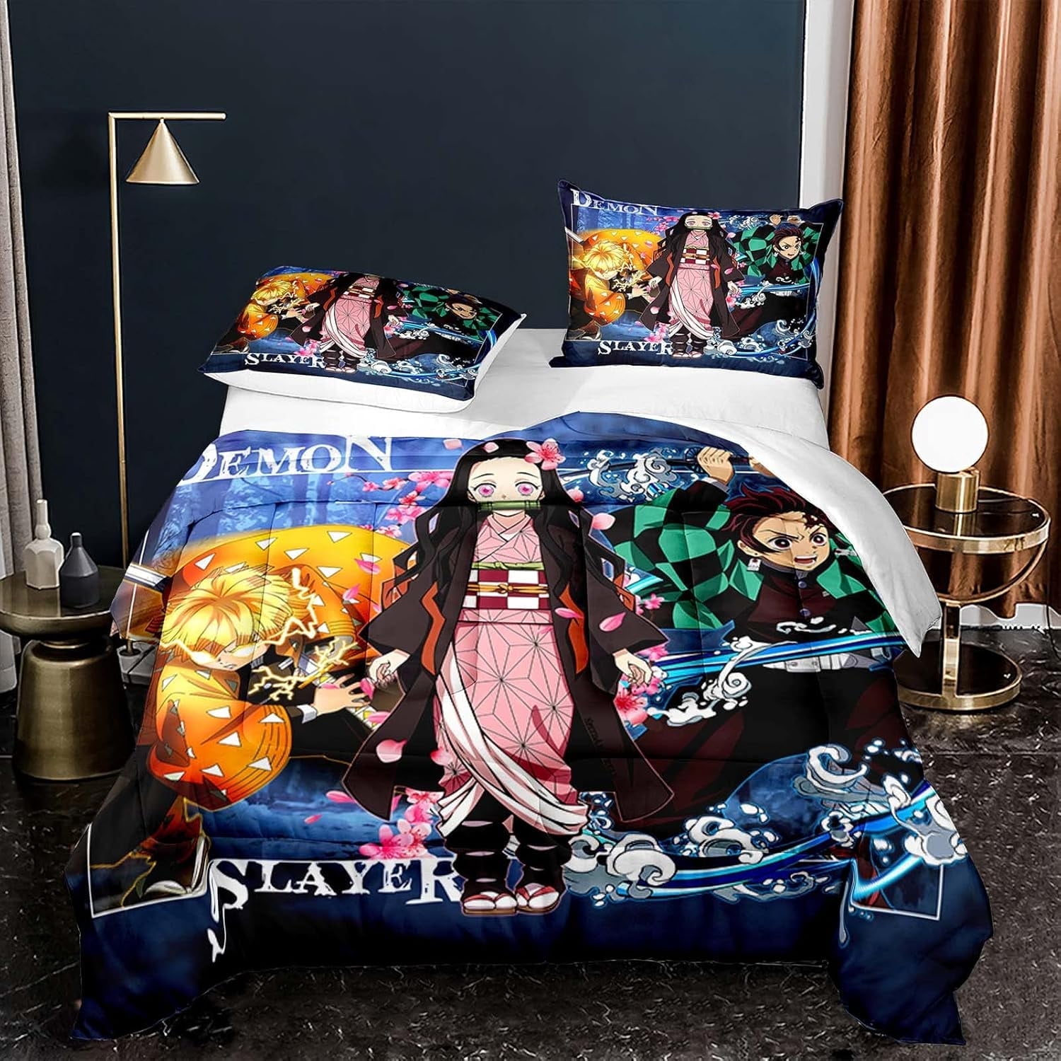 Anime 3D Comforter Three Piece Set, one Comforter and Two Pillowcases ...