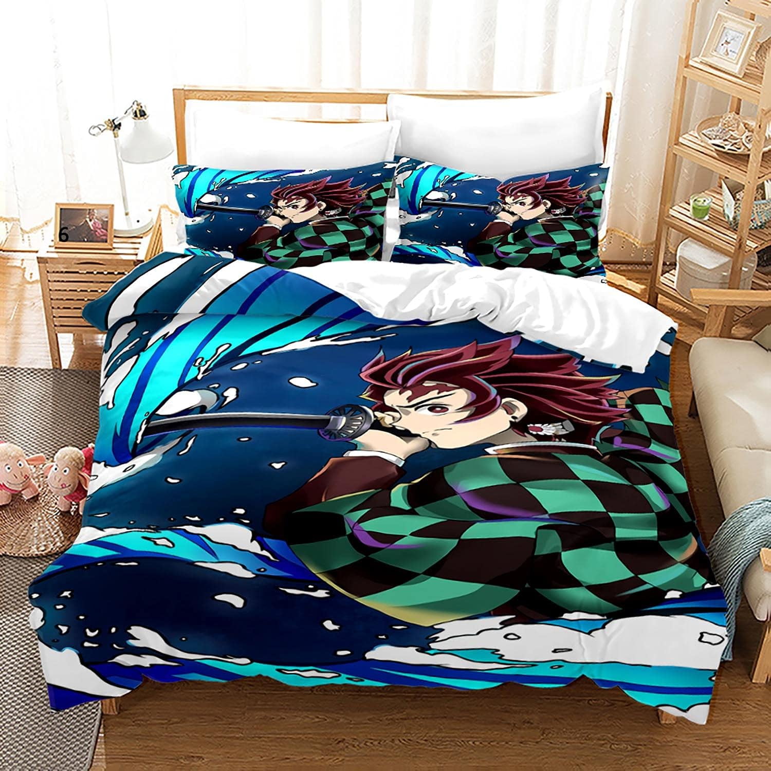 Anime 3D Demon Sla-yer: Duvet Cover 3 Piece Bedding Set,Teen Comforter ...