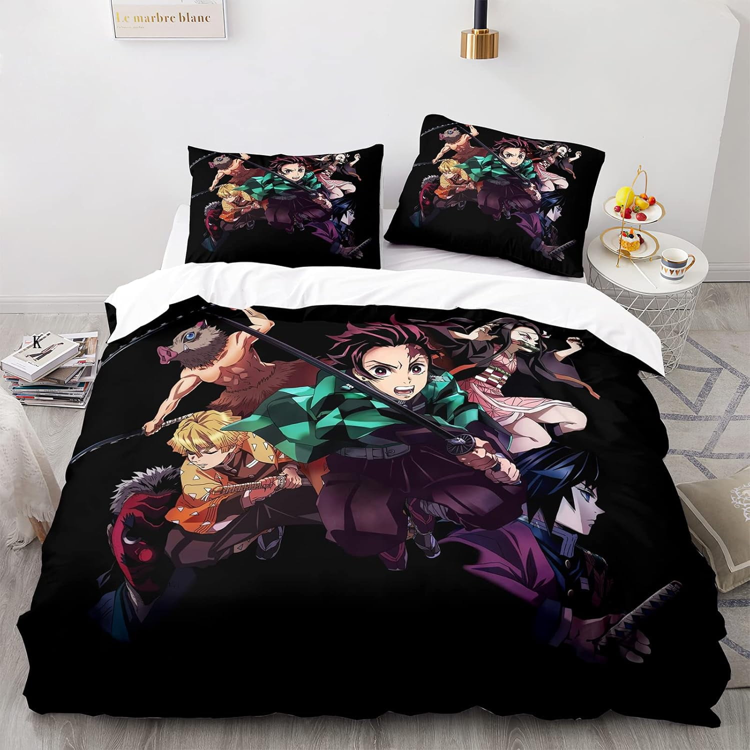 Anime 3D Demon Sla-yer: Duvet Cover 3 Piece Bedding Set,Teen Comforter ...